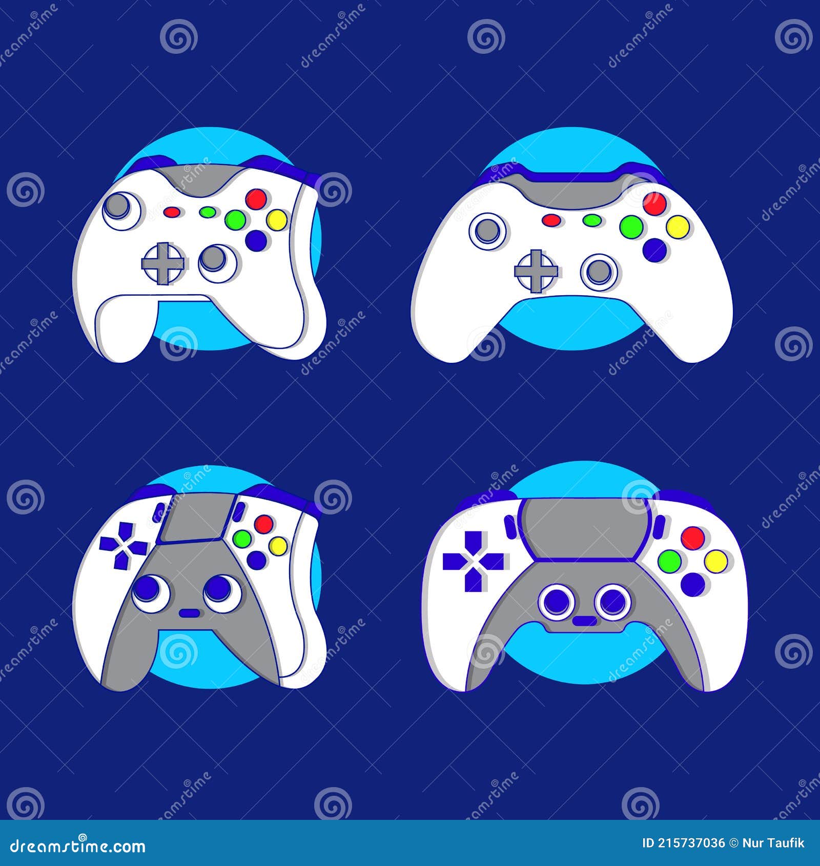 Joysticks Vector with Various Colors Stock Vector - Illustration of ...