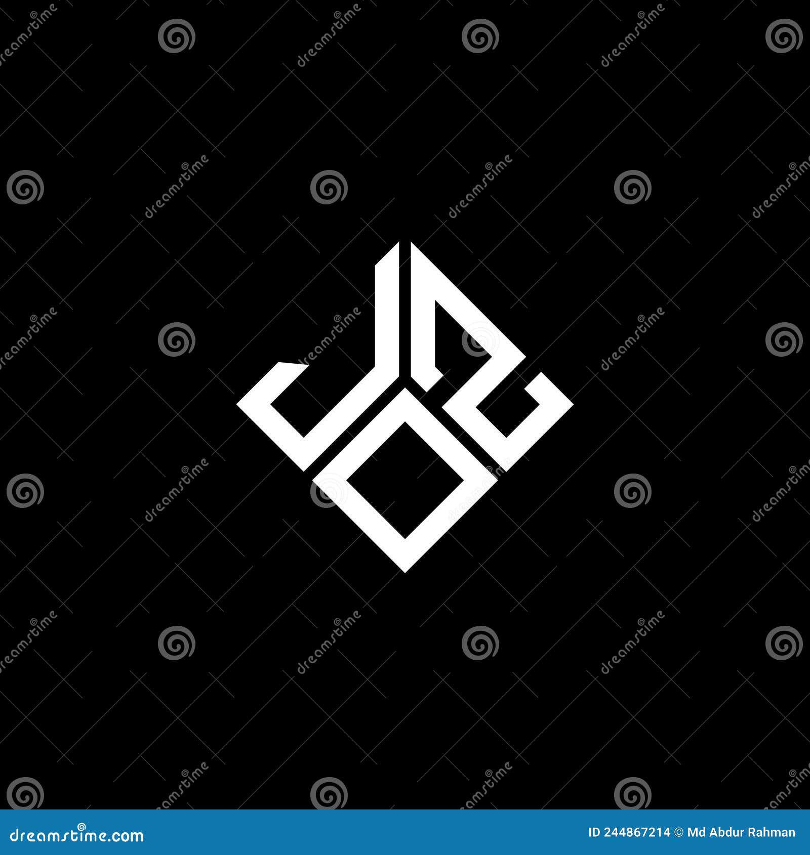 JOZ Letter Logo Design on Black Background. JOZ Creative Initials ...