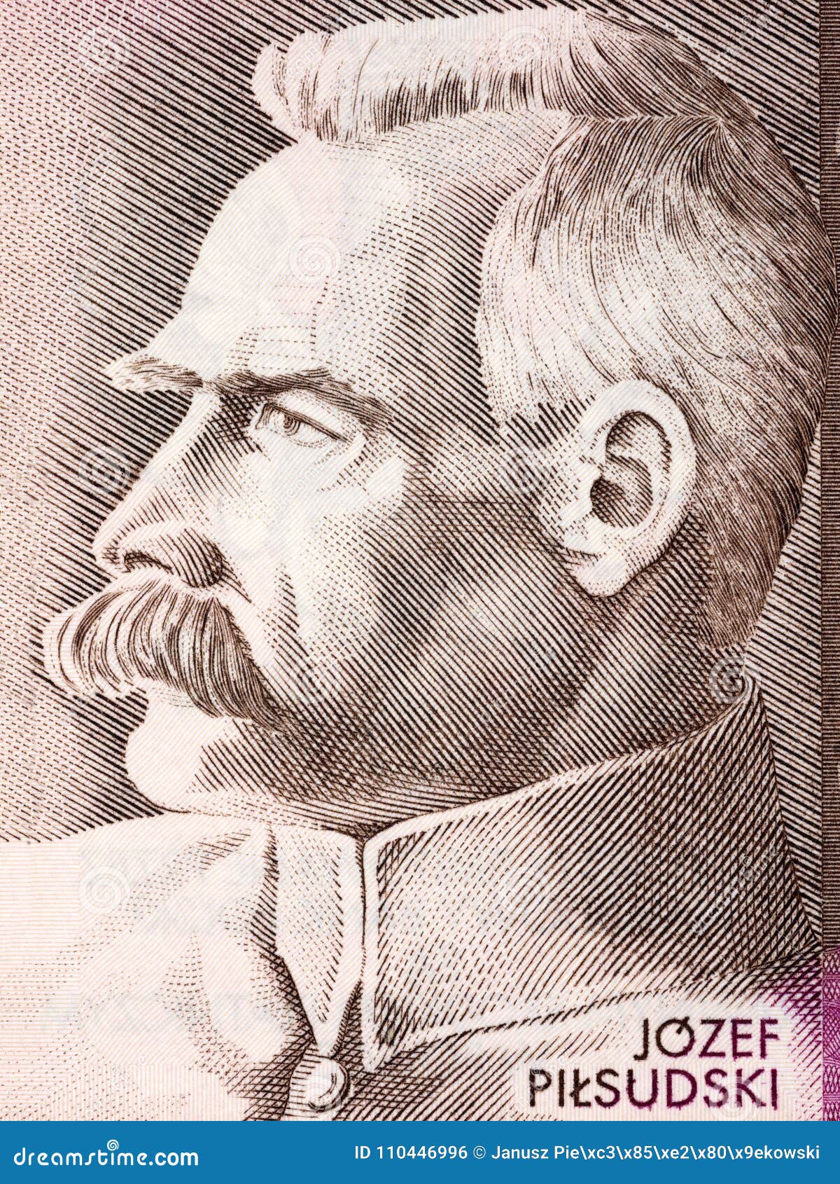 Jozef Pilsudski-portret stock foto. Image of belangrijk - 110446996