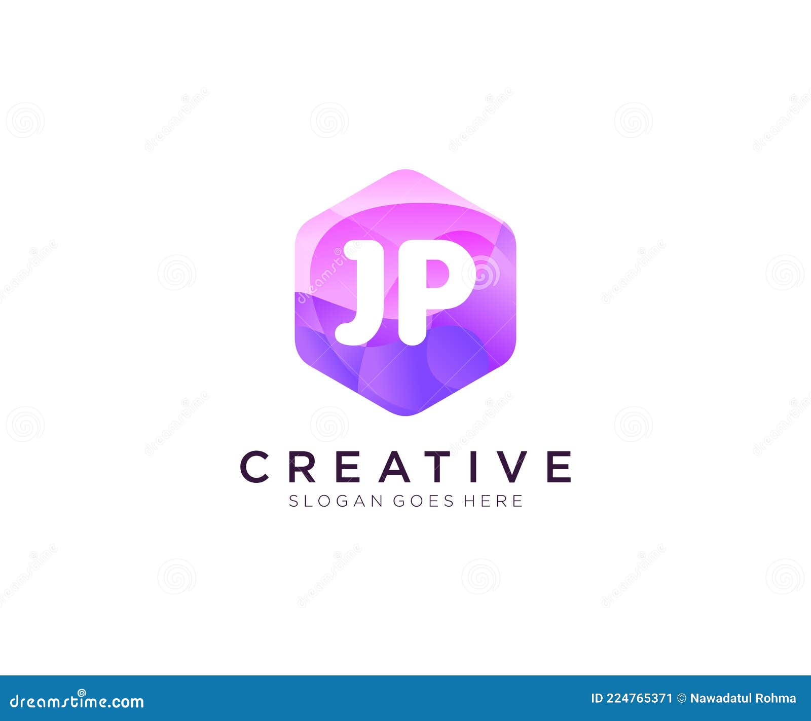 JP Initial Logo with Colorful Hexagon Modern Business Alphabet Logo ...