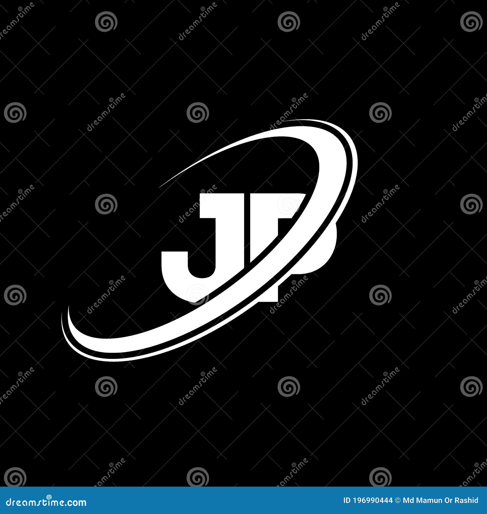 JP J P Letter Logo Design. Initial Letter JP Linked Circle Uppercase ...