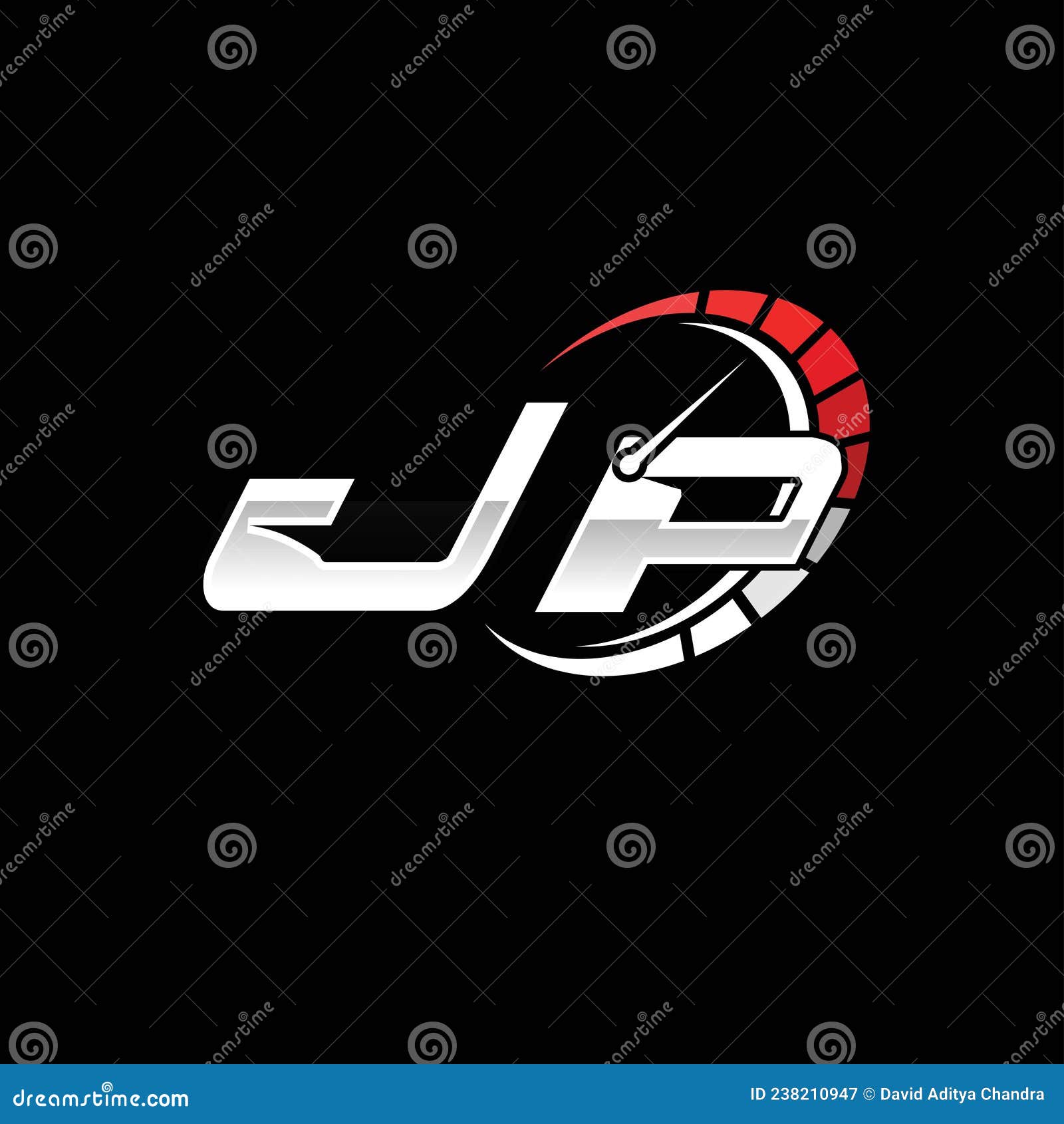 JP Logo Letter Speed Meter Racing Style Stock Vector - Illustration of ...