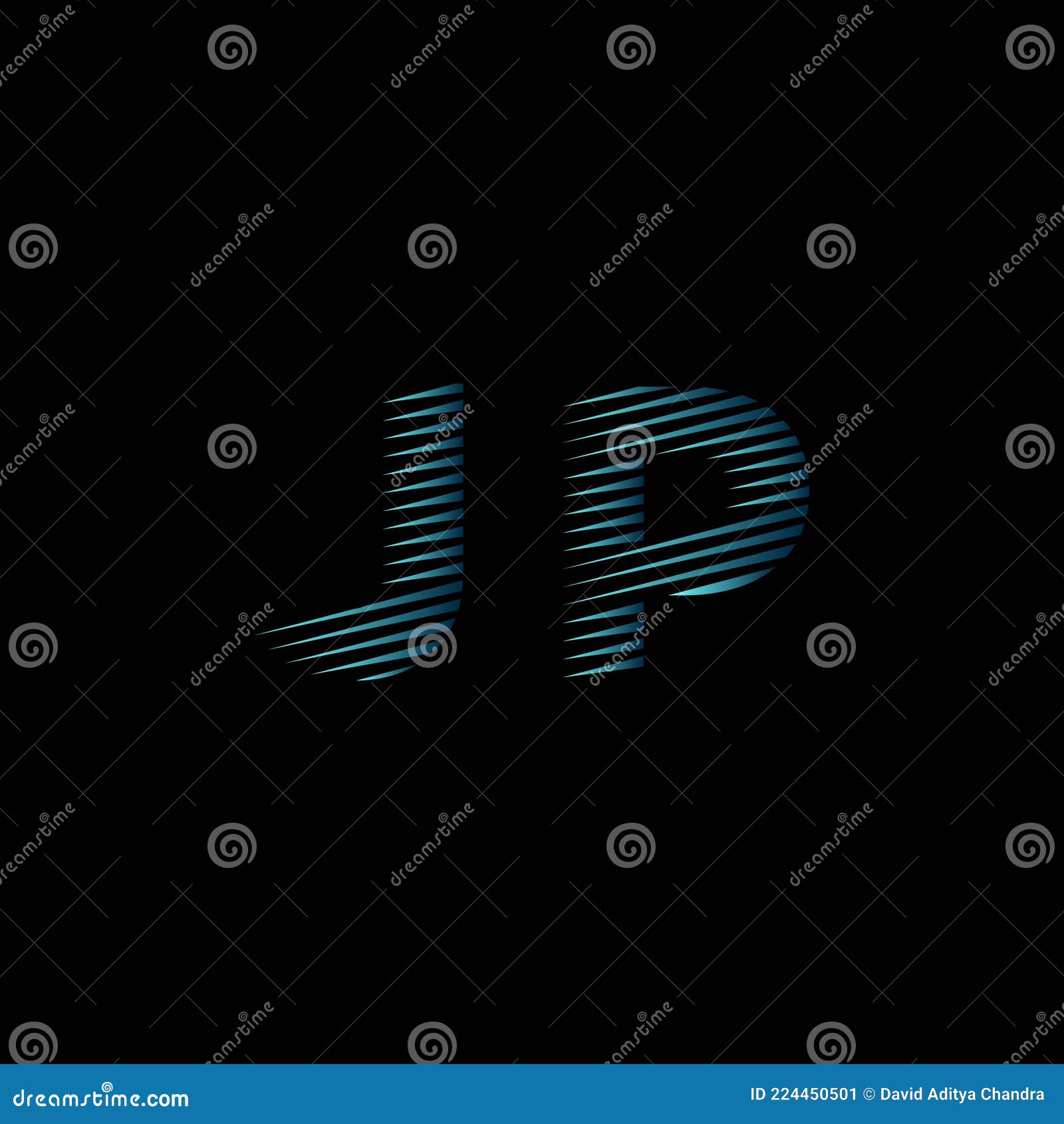 JP Monogram Lines Style Blue Light Vector Stock Vector - Illustration ...