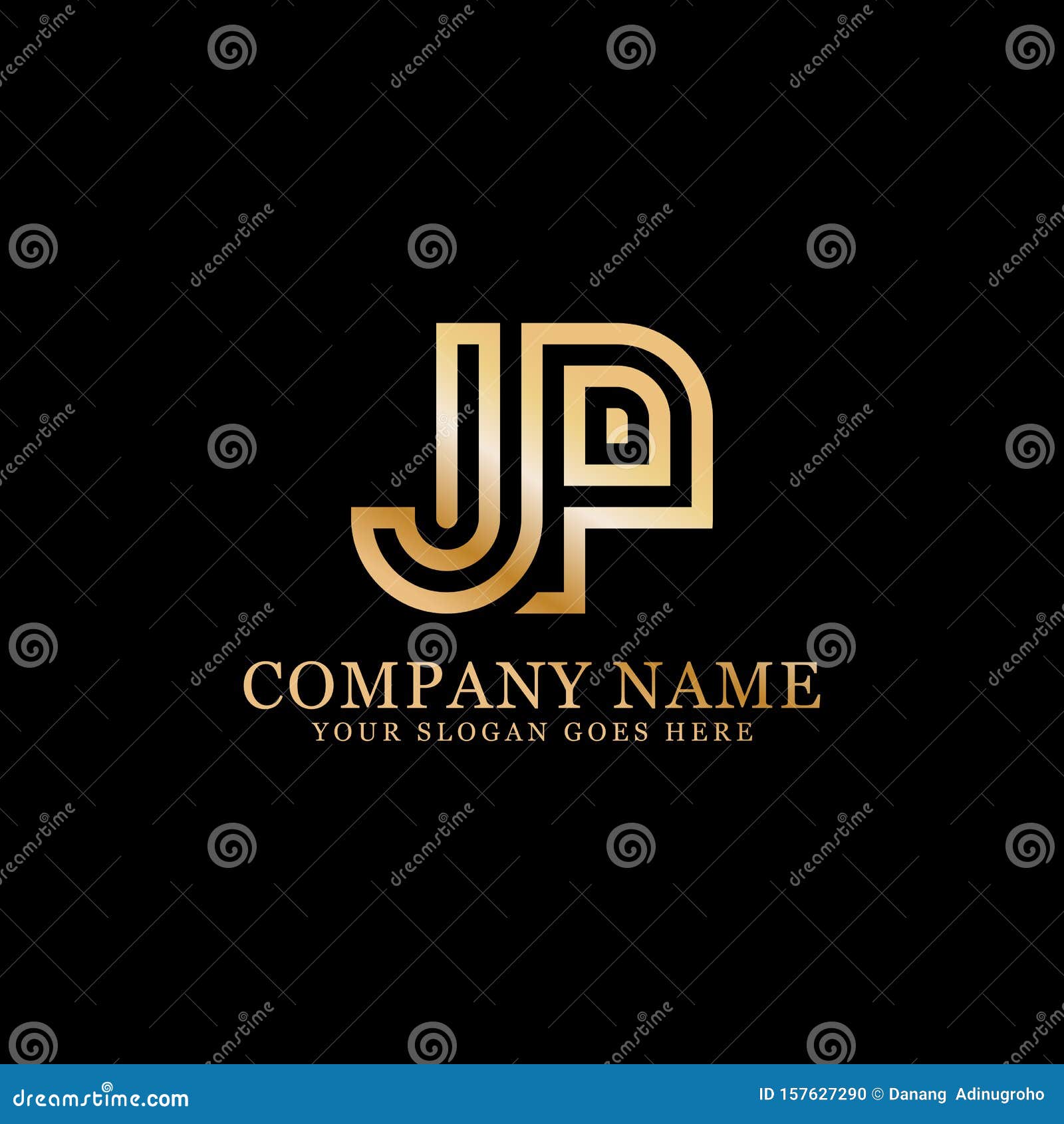JP Monogram Logo Inspirations, Letters Logo Template Stock Illustration ...