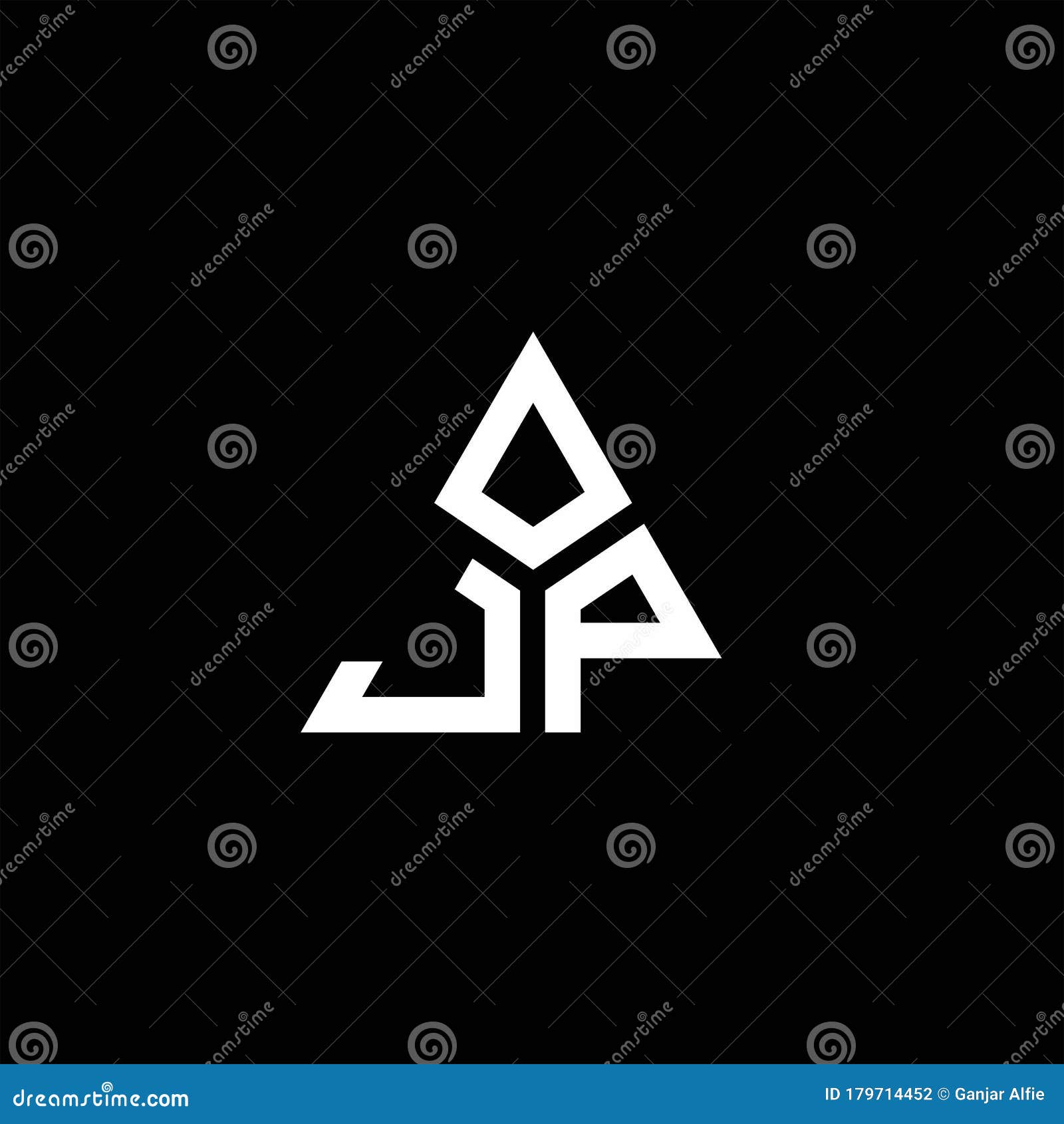 JP Monogram Logo with 3 Pieces Shape Isolated on Triangle Stock Vector ...