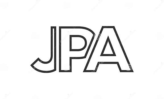 JPA Logo Design Template with Strong and Modern Bold Text. Initial ...