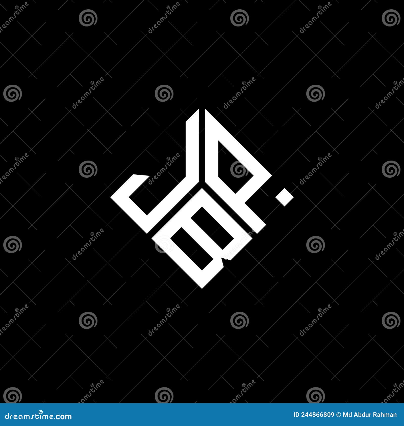 JPB Letter Logo Design on Black Background. JPB Creative Initials ...