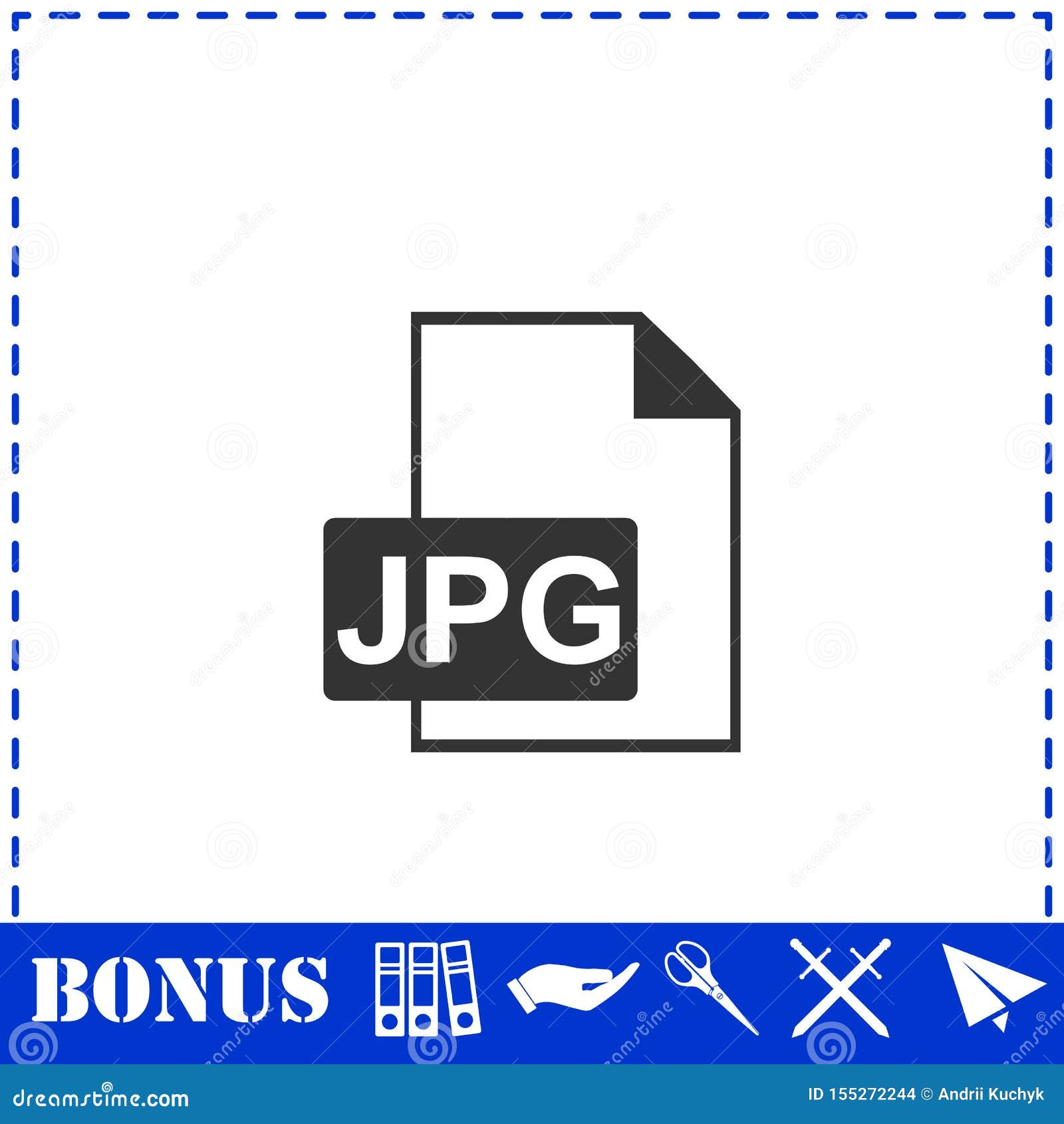 JPEG icon flat stock vector. Illustration of label, folder - 155272244