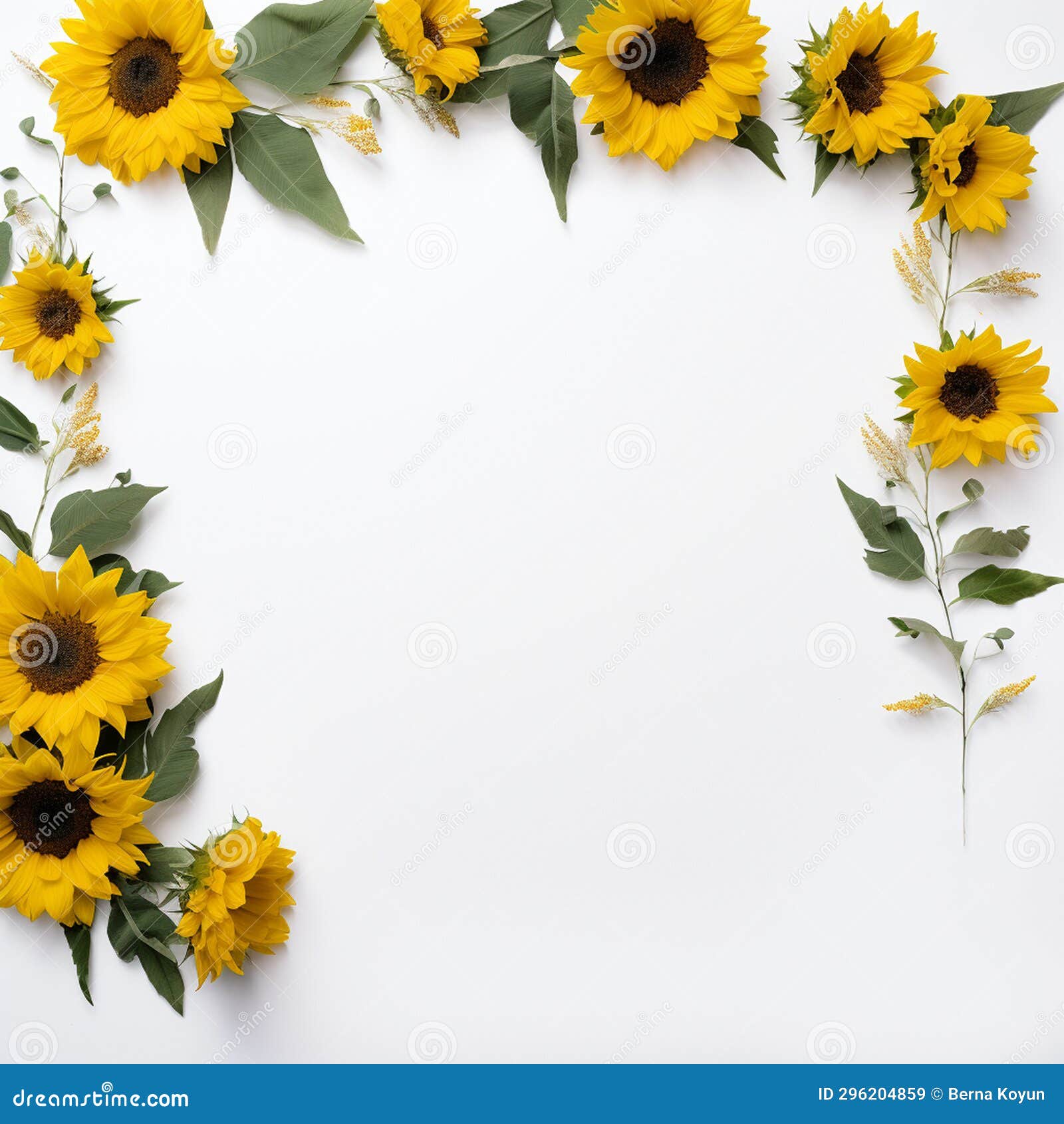 JPEG sunflower border stock illustration. Illustration of rustic ...