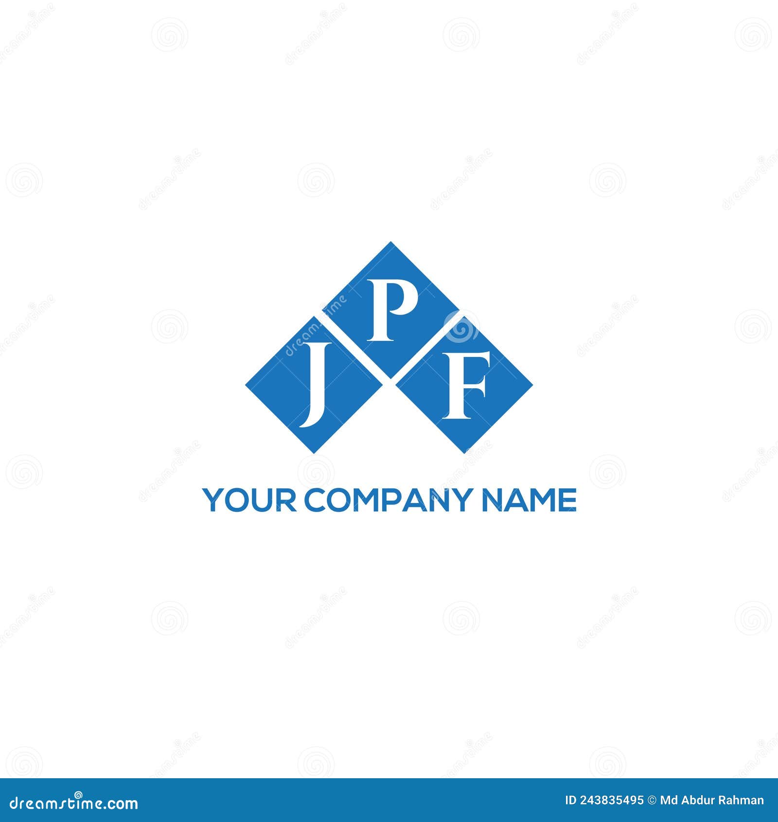 JPF Letter Logo Design on White Background. JPF Creative Initials ...