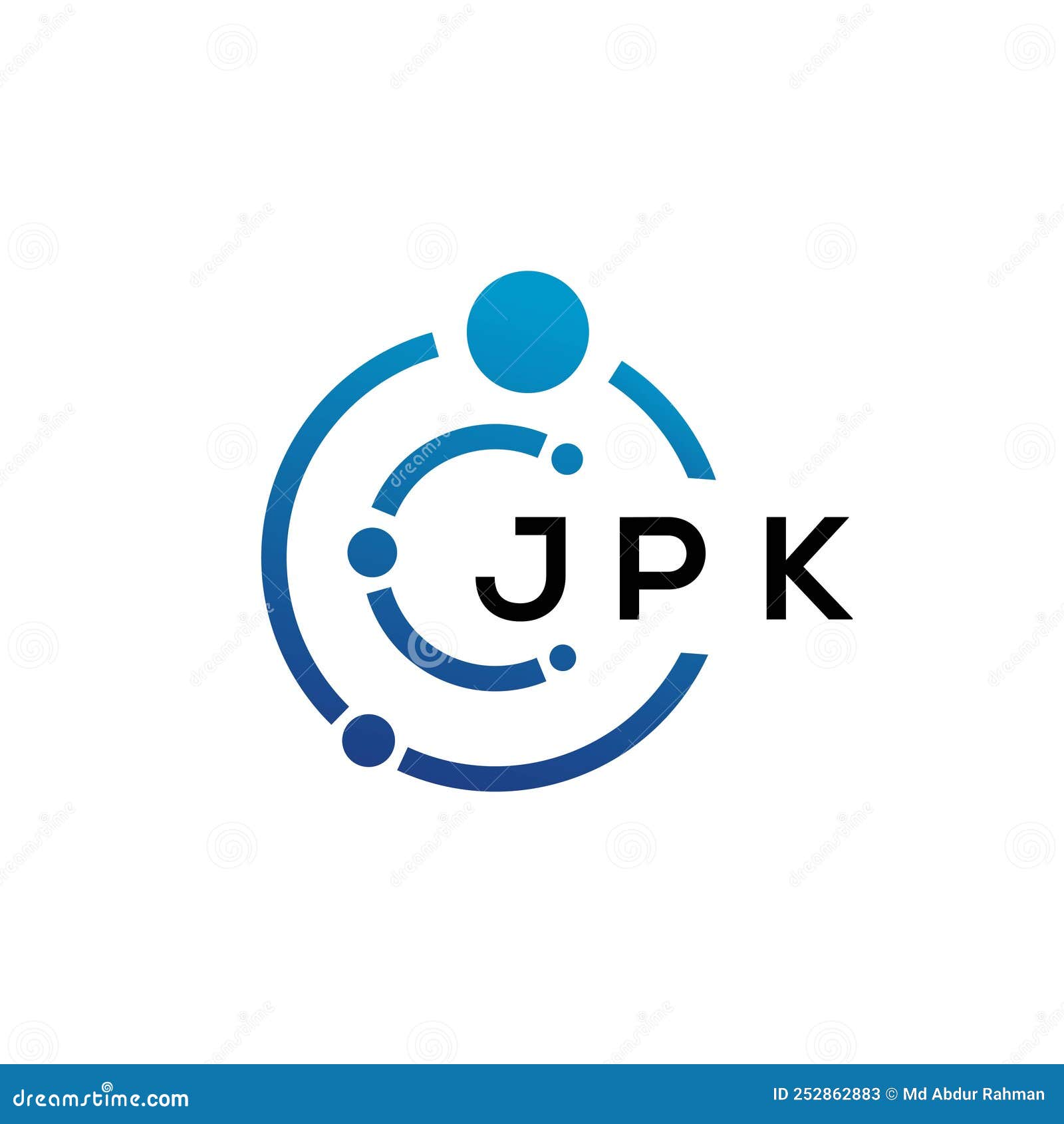JPK Letter Technology Logo Design on White Background. JPK Creative ...