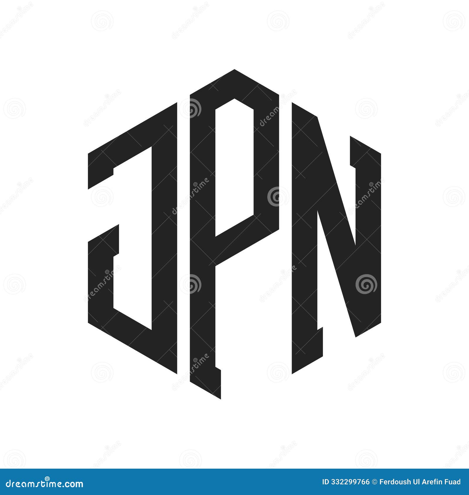 JPN Logo Design. Initial Letter JPN Monogram Logo Using Hexagon Shape ...