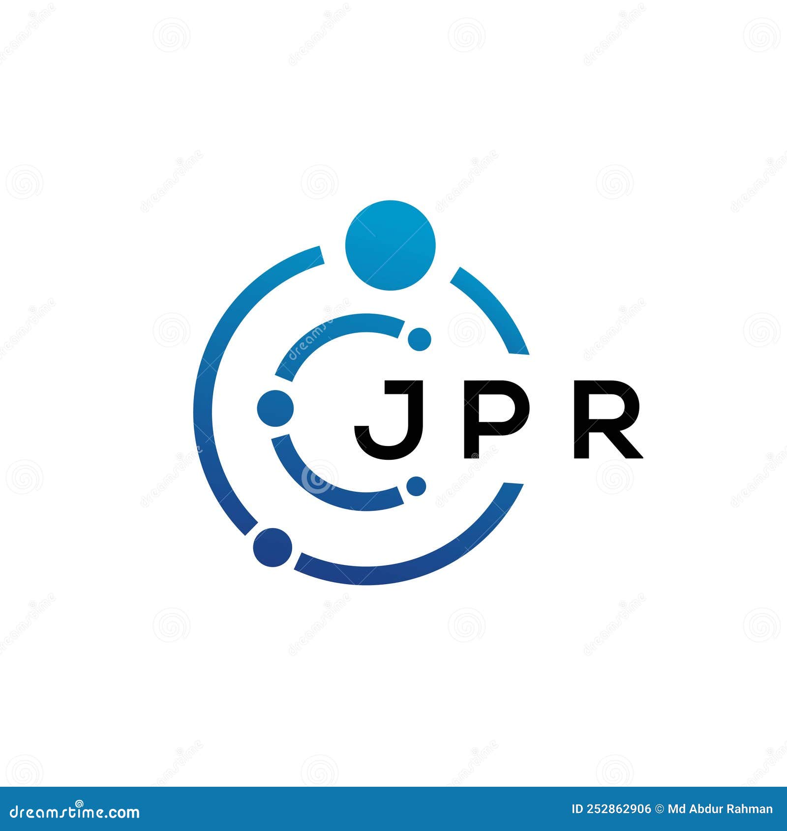 JPR Letter Technology Logo Design on White Background. JPR Creative ...
