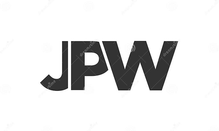 JPW Logo Design Template with Strong and Modern Bold Text. Initial ...
