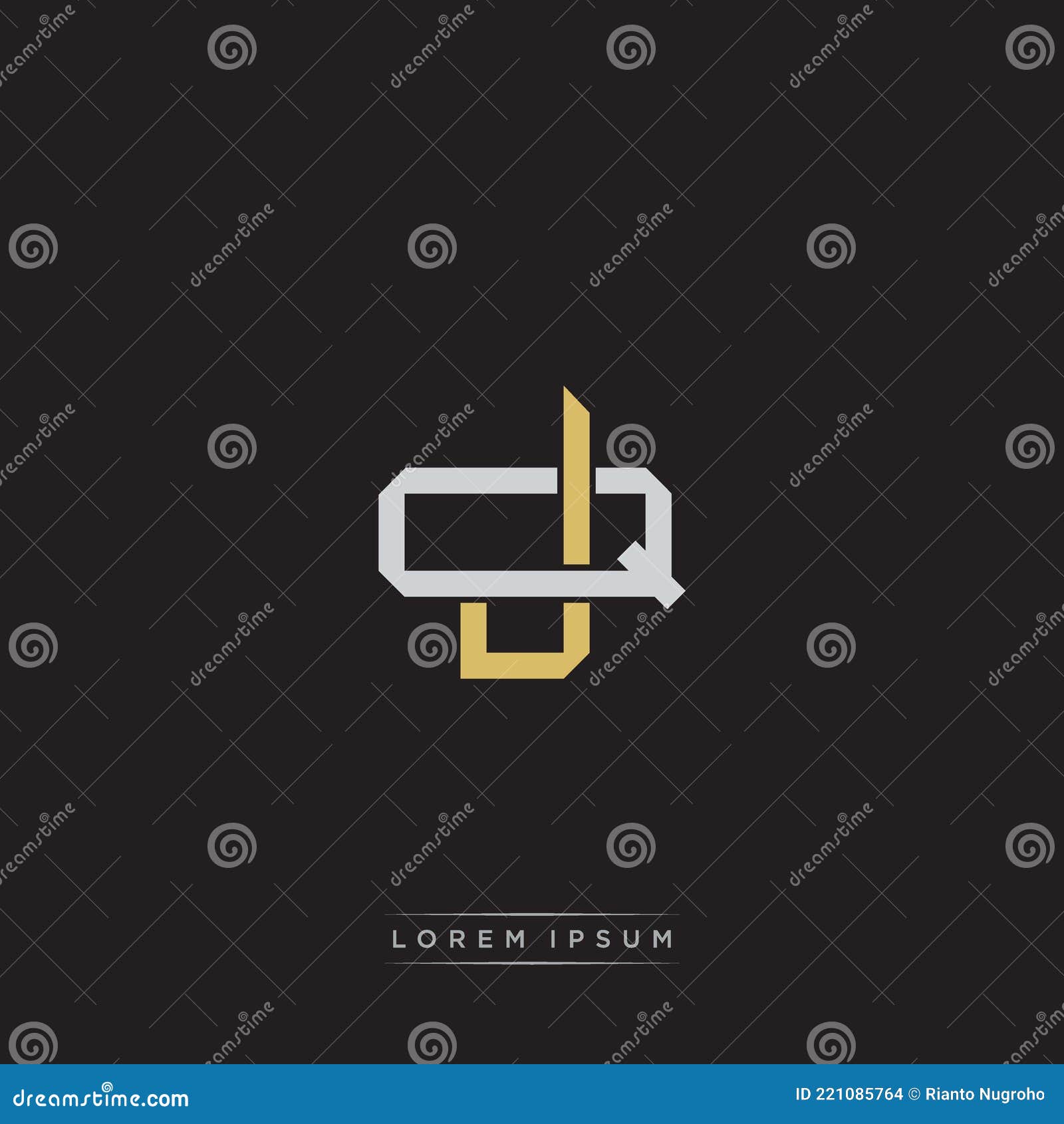 JQ Initial Letter Overlapping Interlock Logo Monogram Line Art Style ...