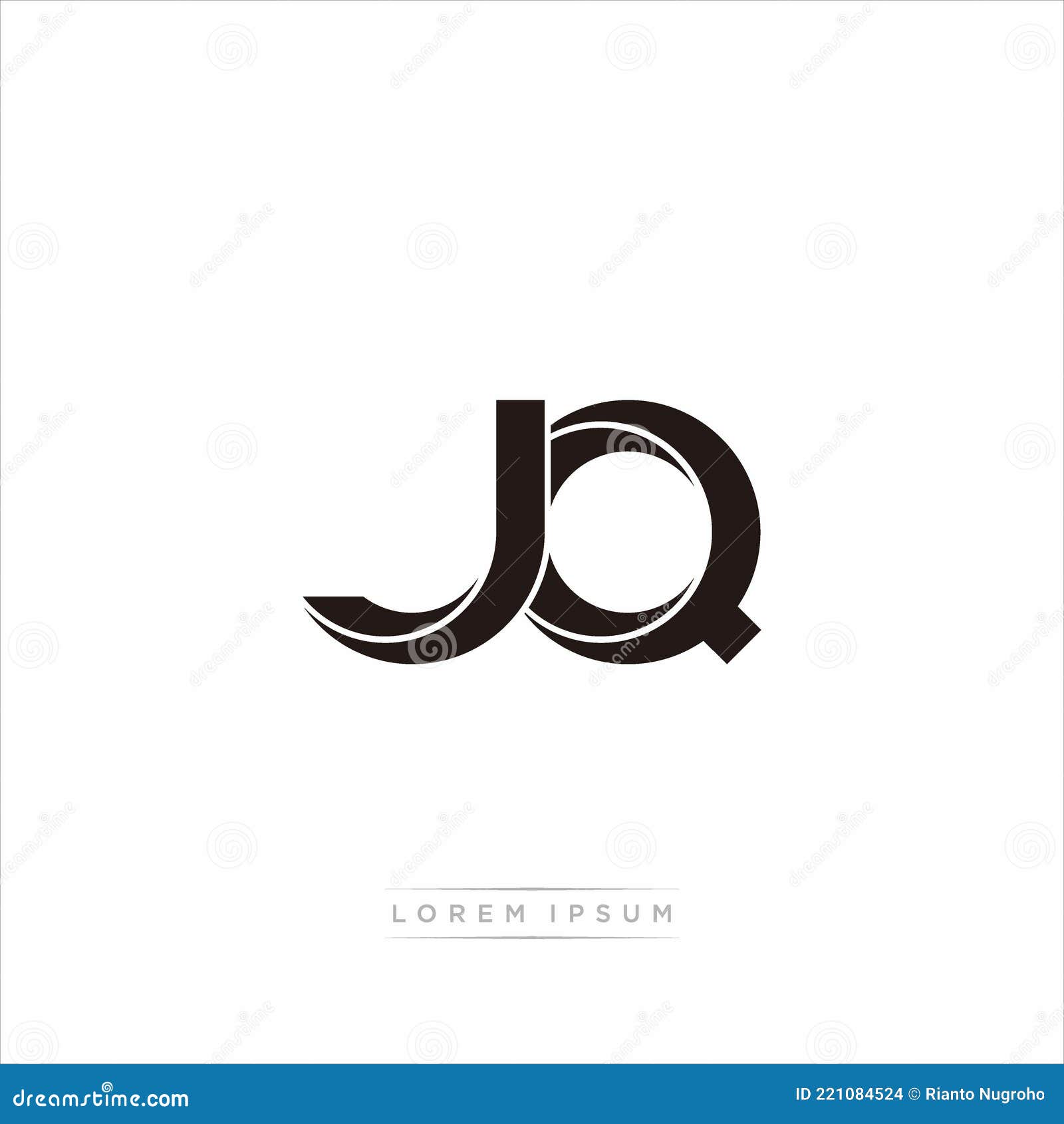 Jq Initial Letter Split Lowercase Modern Monogram Linked Outline Rounded Logo Stock Vector ...