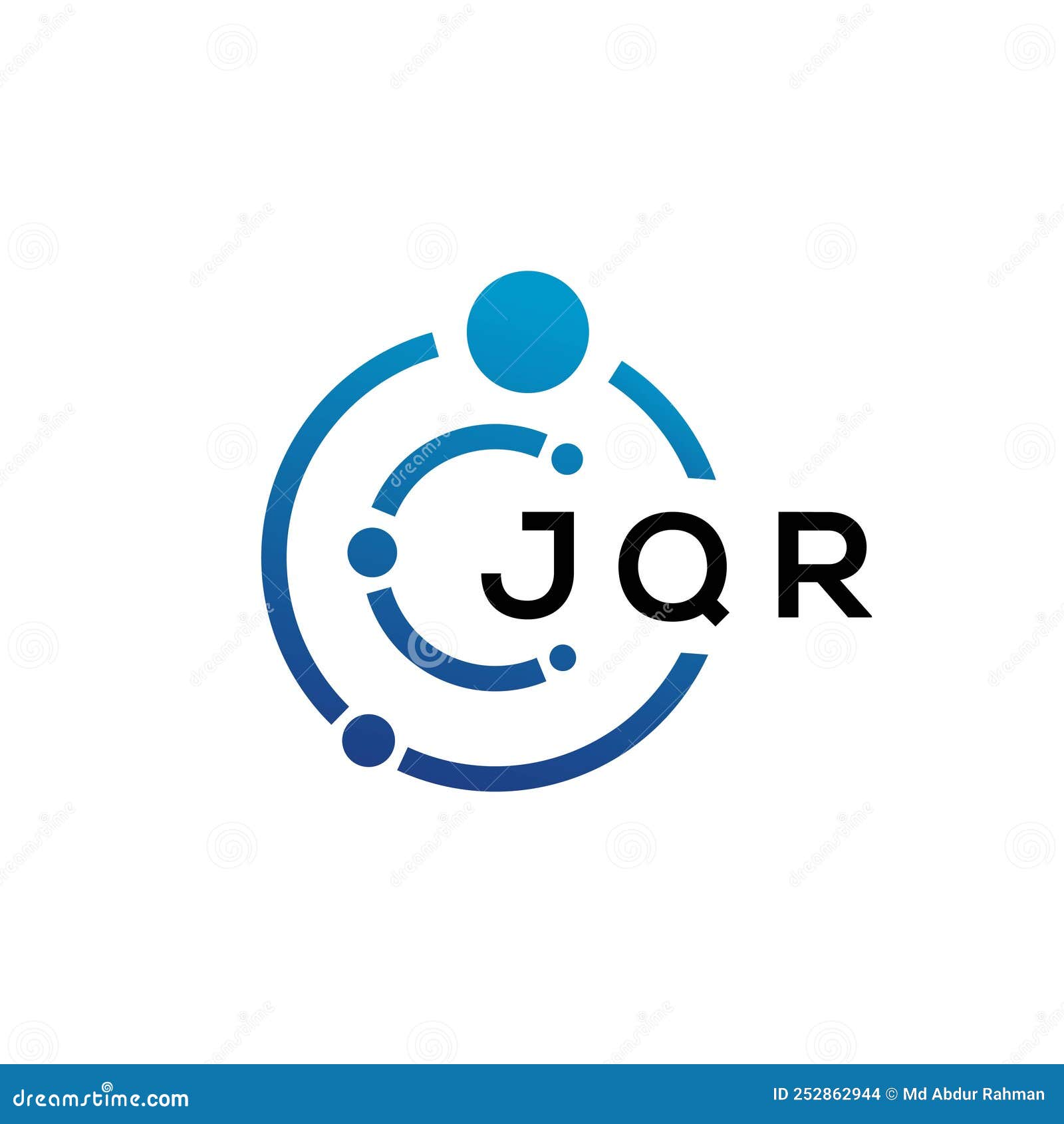 JQR Letter Technology Logo Design on White Background. JQR Creative ...
