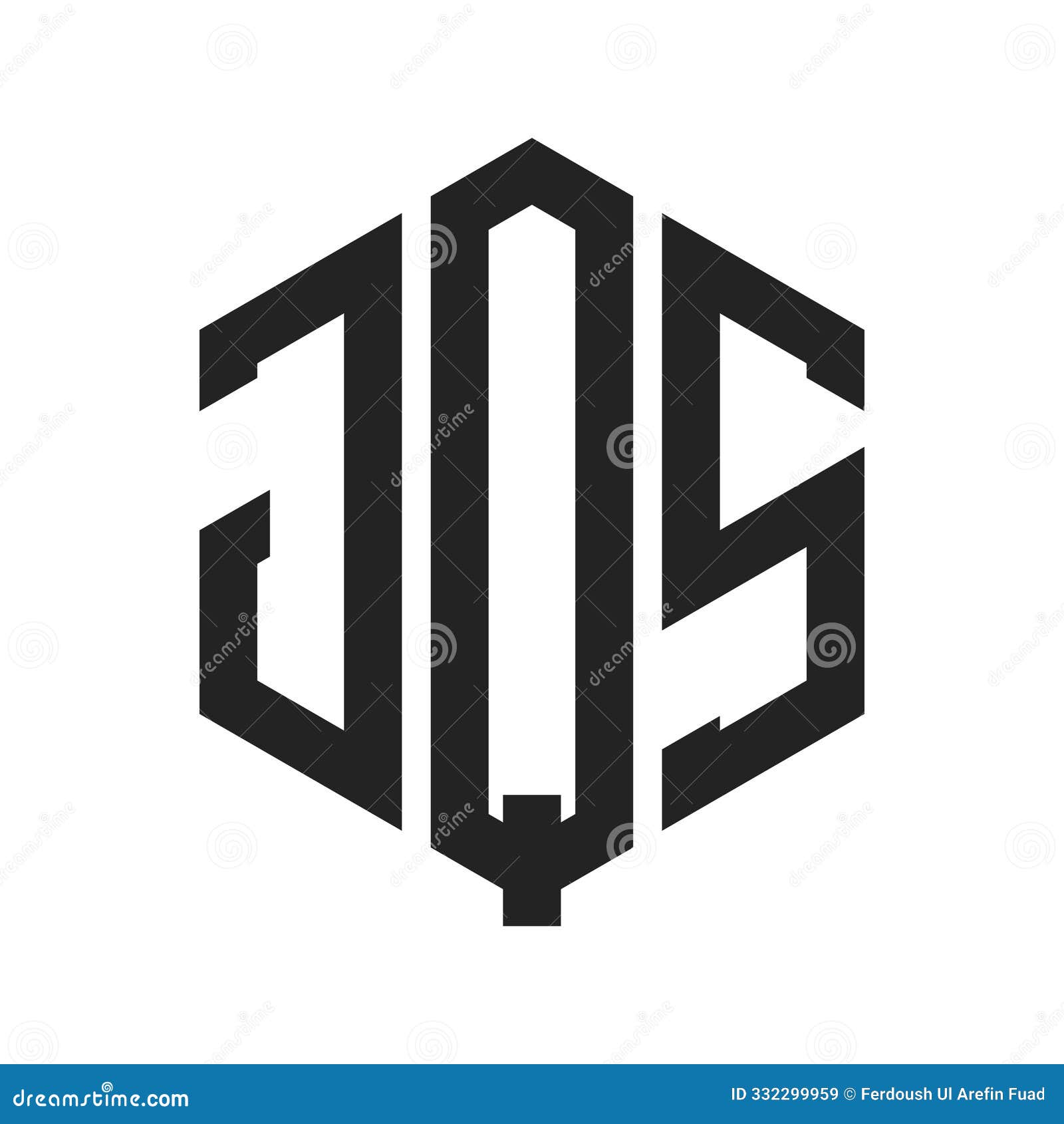 JQS Logo Design. Initial Letter JQS Monogram Logo Using Hexagon Shape ...
