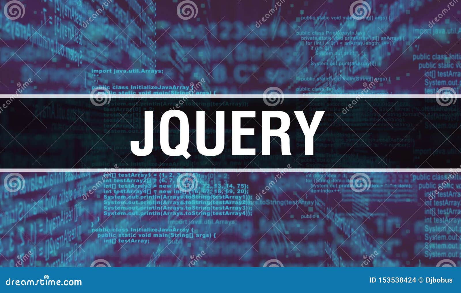 Jquery Con Testo Di Codice Java Digitale Concetto Vettore Di Codifica Software Jquery E Computer