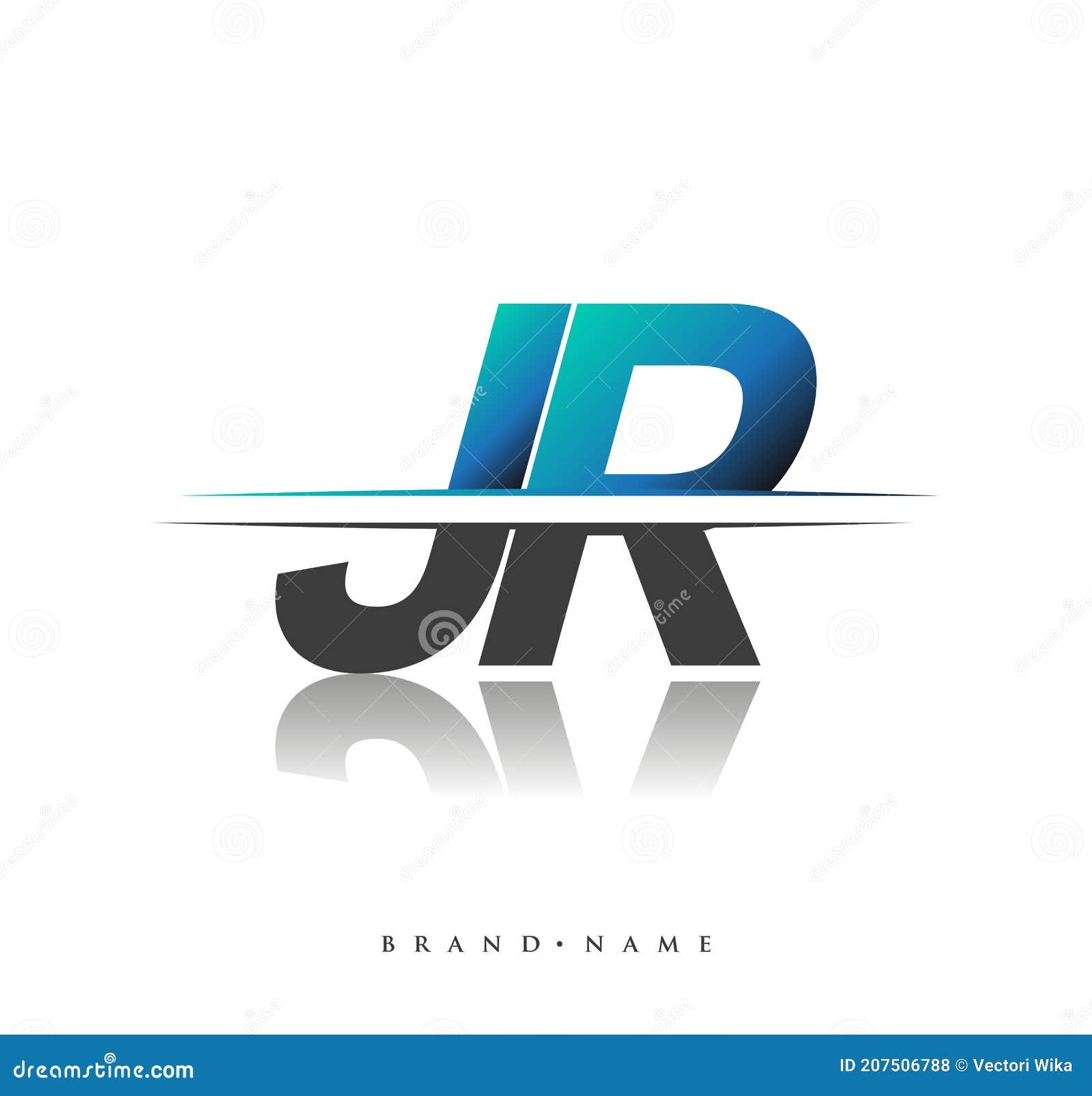 JR Initial Logo Company Name Colored Black and Blue, Simple and Modern ...