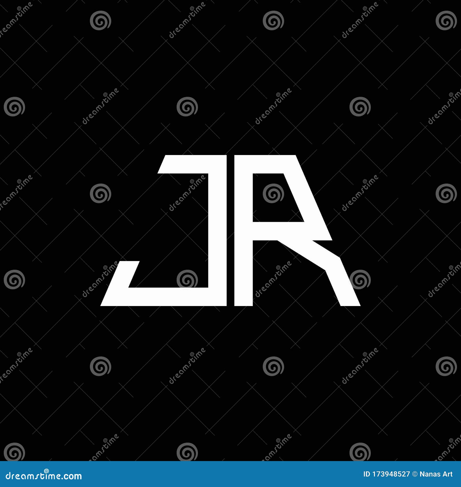 JR Logo Abstract Monogram Isolated on Black Background Stock Vector ...