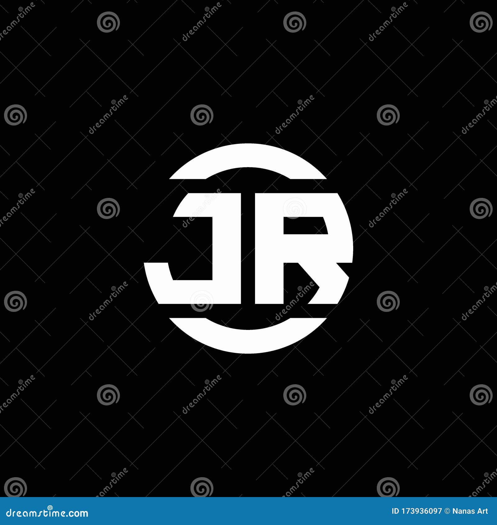 JR Logo Monogram Isolated on Circle Element Design Template Stock ...