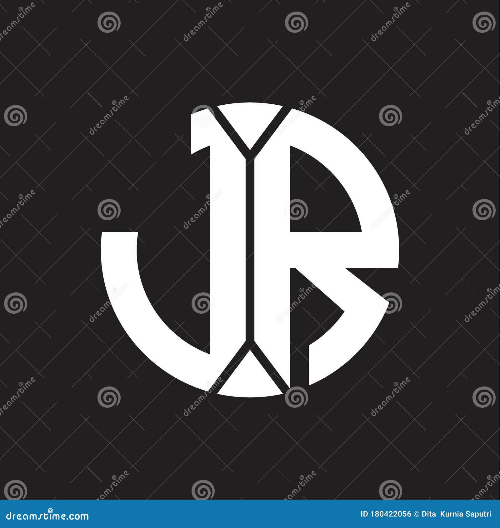 JR Logo Monogram with Piece Circle Ribbon Style Stock Illustration ...