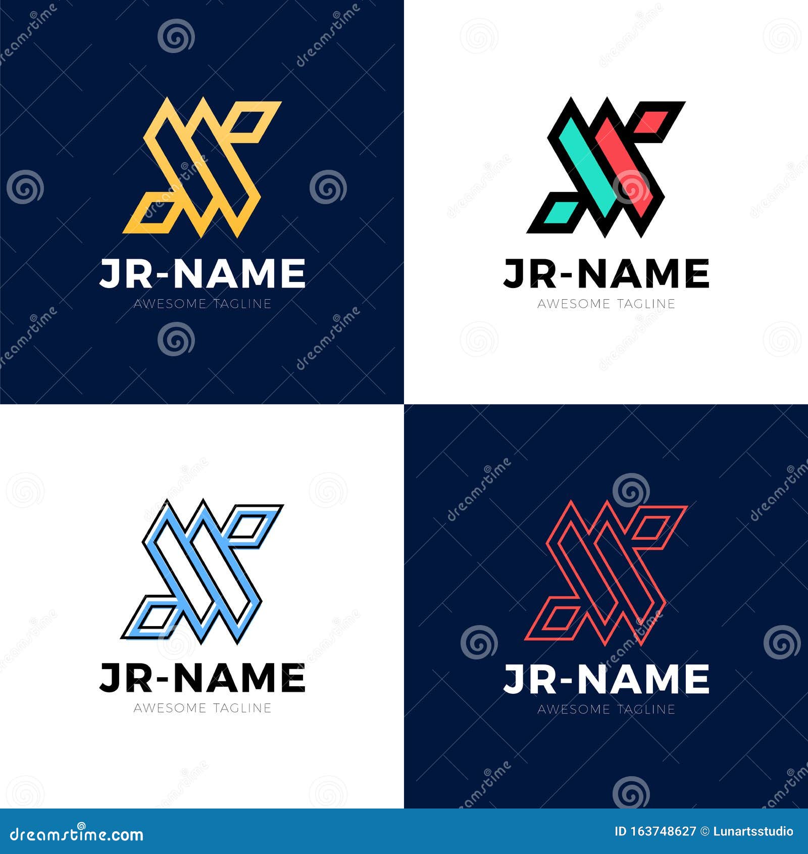 JR Monogram Logo Inspirations Set, Vector Letters Logo Template. Clean ...