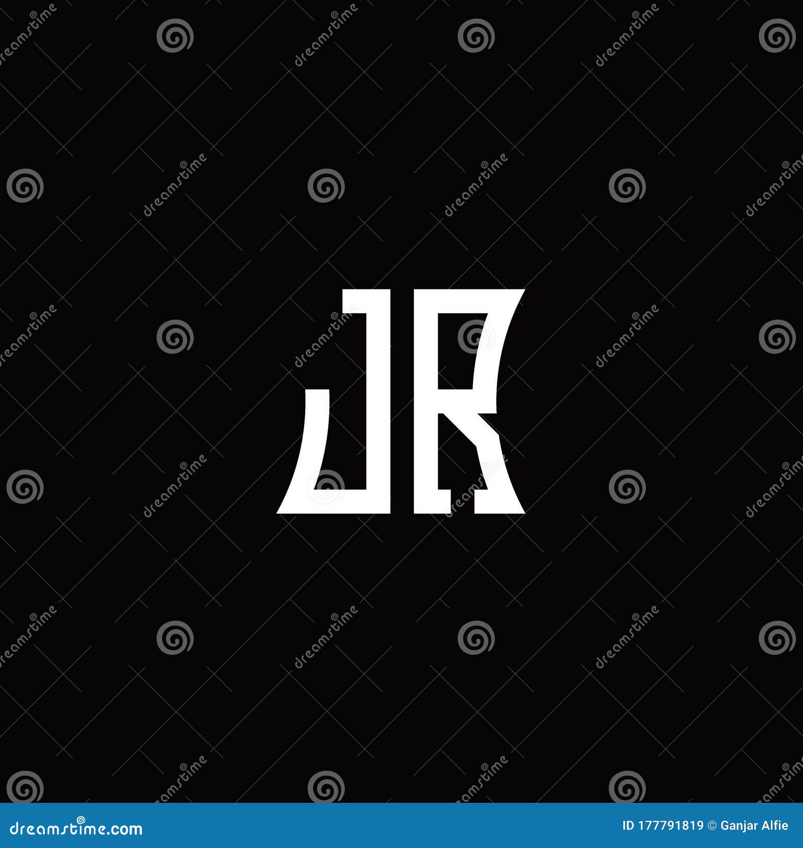 JR Monogram Logo Letter with Curved Side Style Stock Vector ...