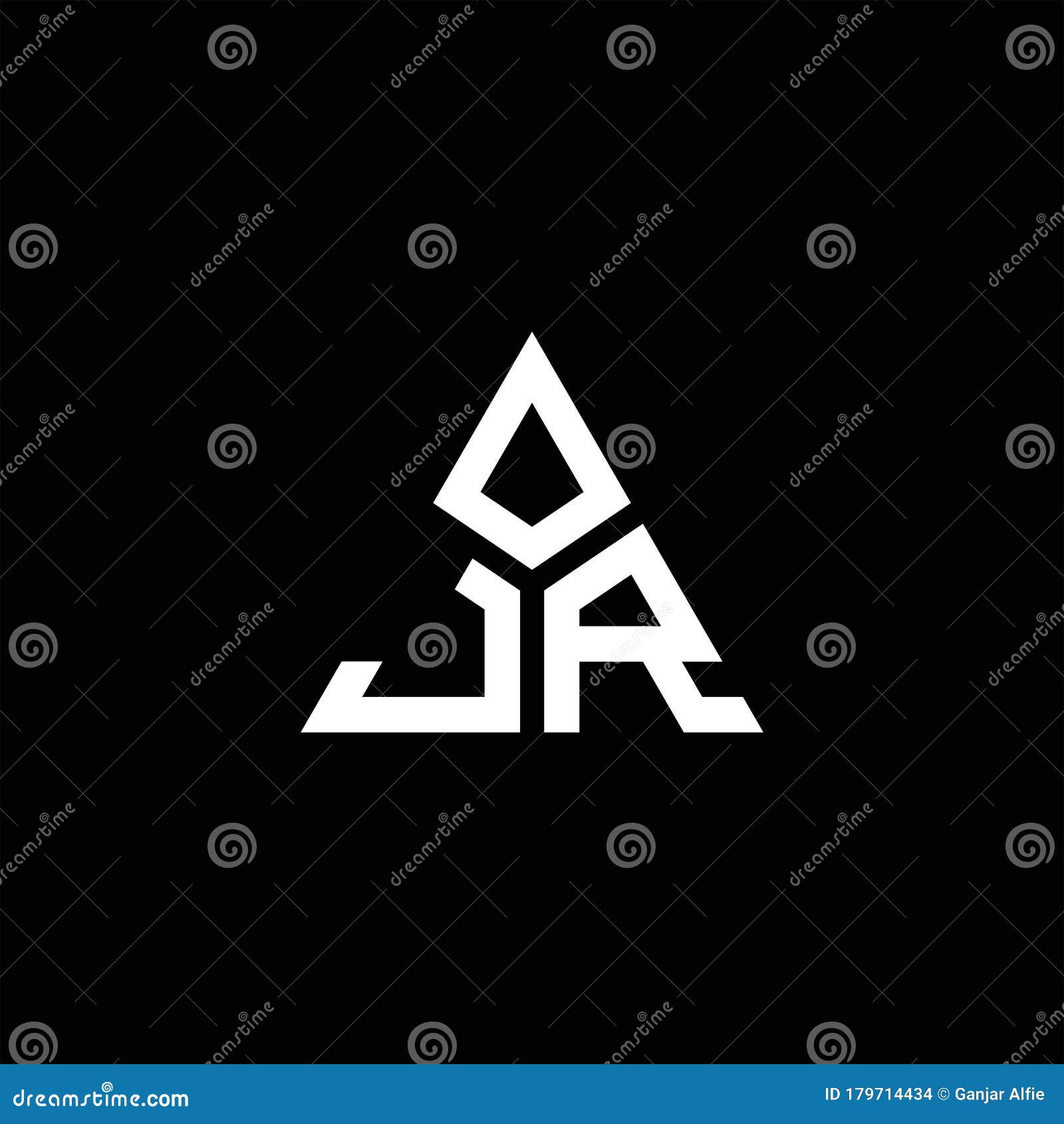 JR Monogram Logo with 3 Pieces Shape Isolated on Triangle Stock Vector ...
