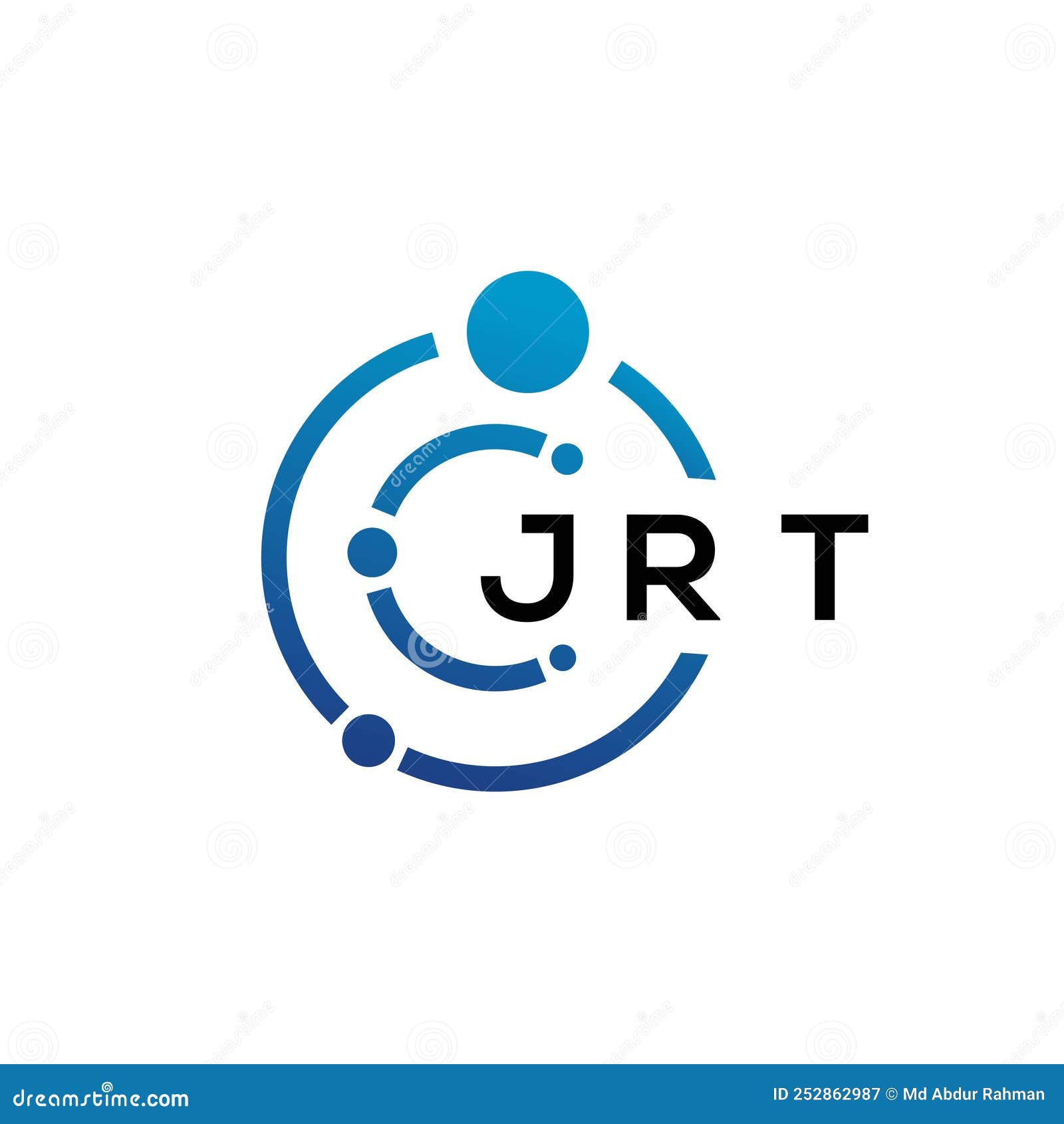 JRT Letter Technology Logo Design on White Background. JRT Creative ...