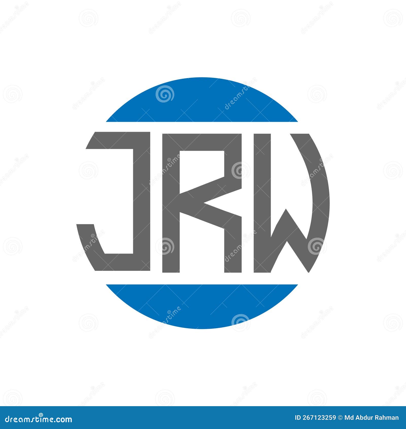 JRW Letter Logo Design on White Background. JRW Creative Initials ...