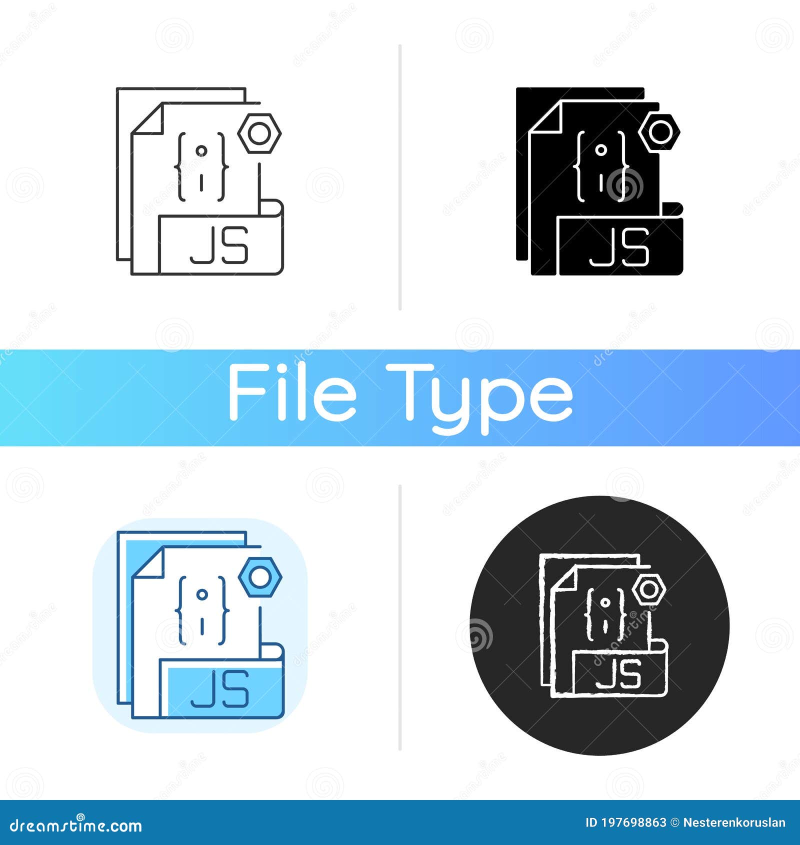 JS file icon stock vector. Illustration of logo, glyph - 197698863