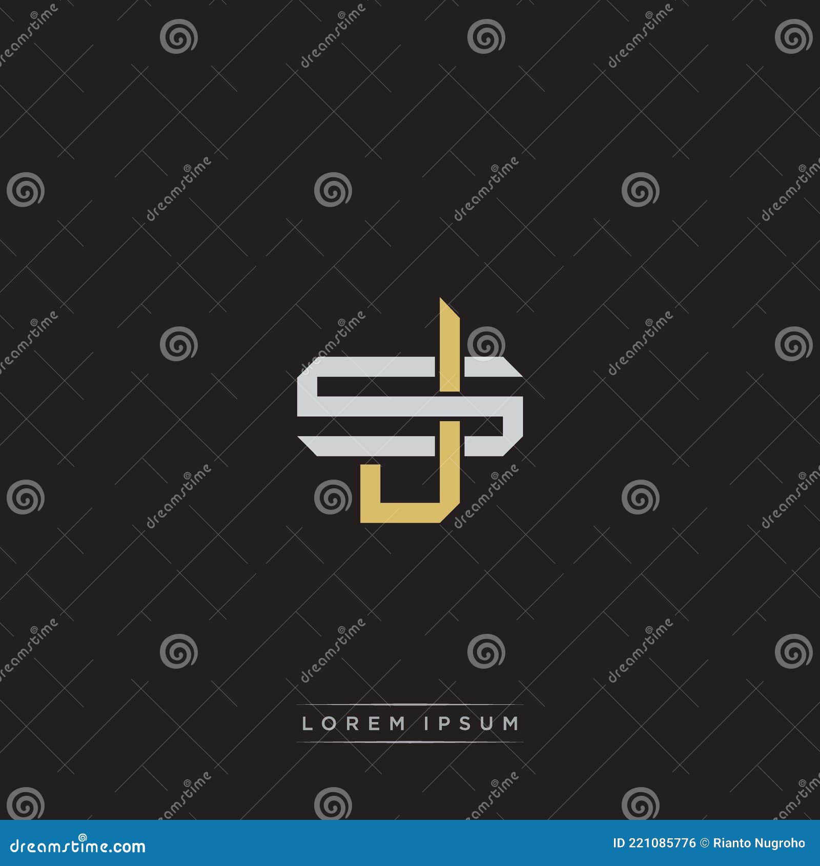 JS Initial Letter Overlapping Interlock Logo Monogram Line Art Style ...