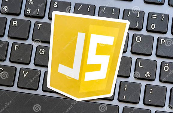Js Javascript Langage De Programmation Logo Sur Un Ordinateur Moderne Clavier Personne. Page Web ...