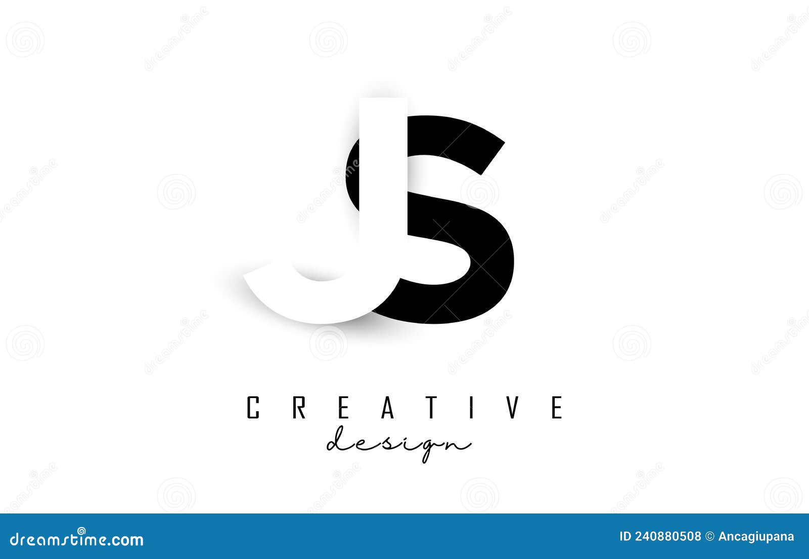JS Letters Logo with Negative Space Design. Vector Illustration with ...