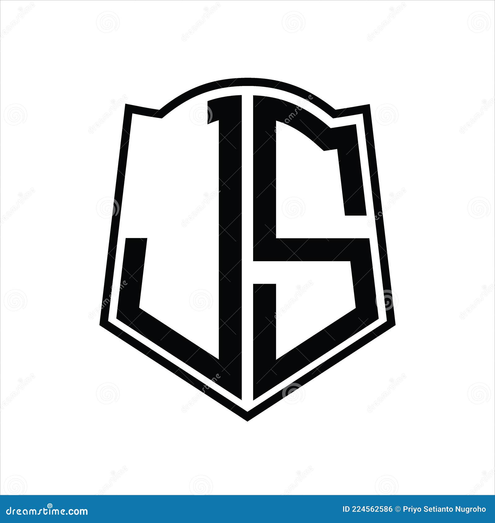 JS Logo Monogram with Shield Shape Outline Design Template Stock Vector ...