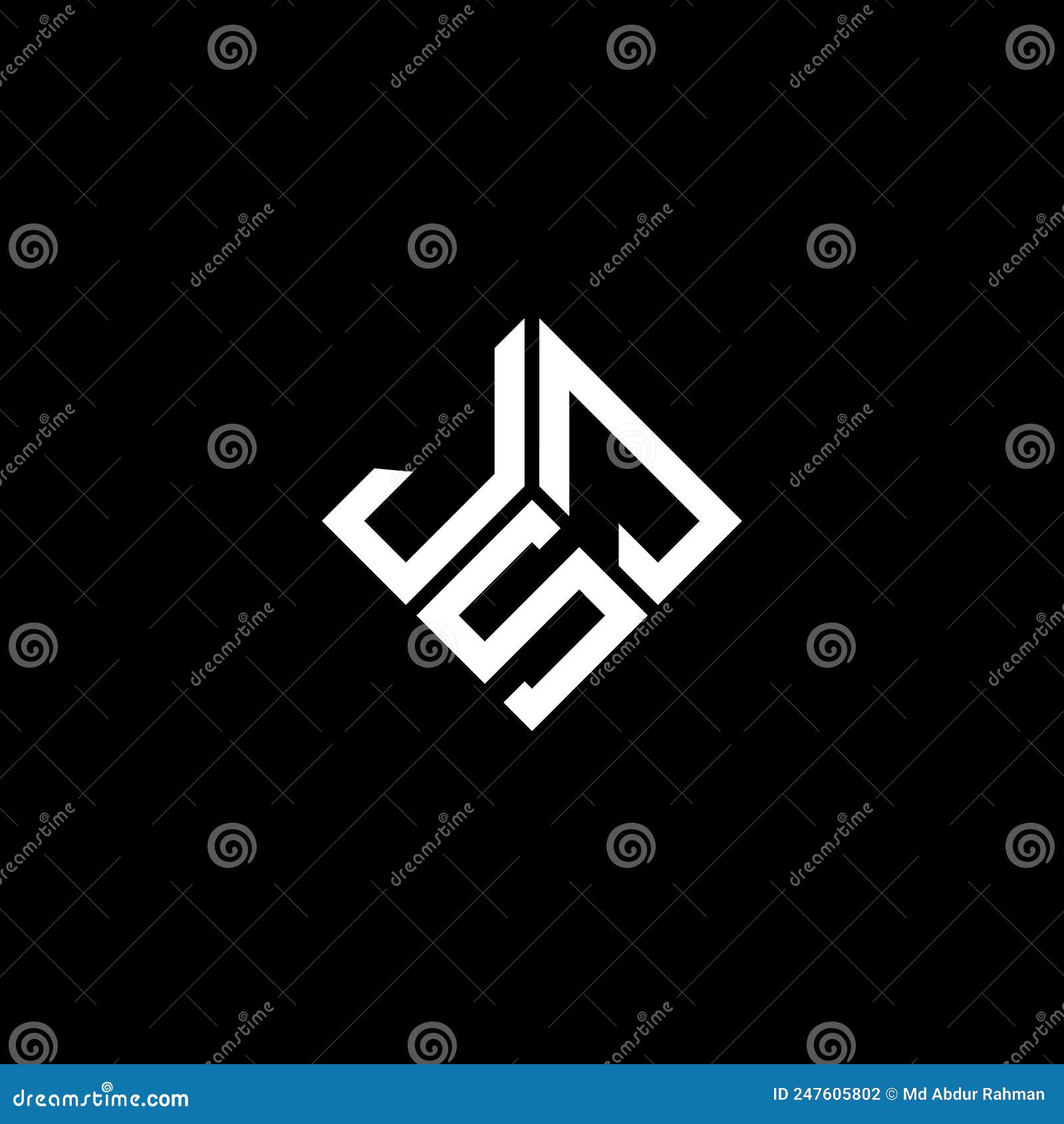 JSJ Letter Logo Design On Black Background. JSJ Creative Initials ...