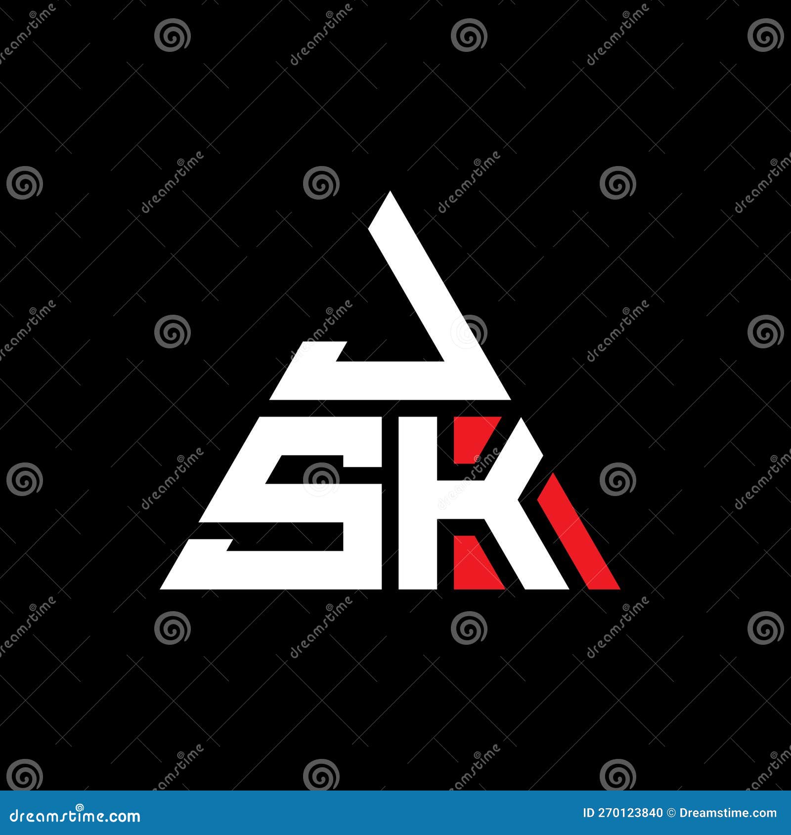 JSK Triangle Letter Logo Design with Triangle Shape. JSK Triangle Logo ...