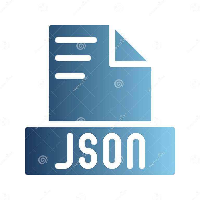 Json Document File Text Icons, with Color Gradient Effects for an ...