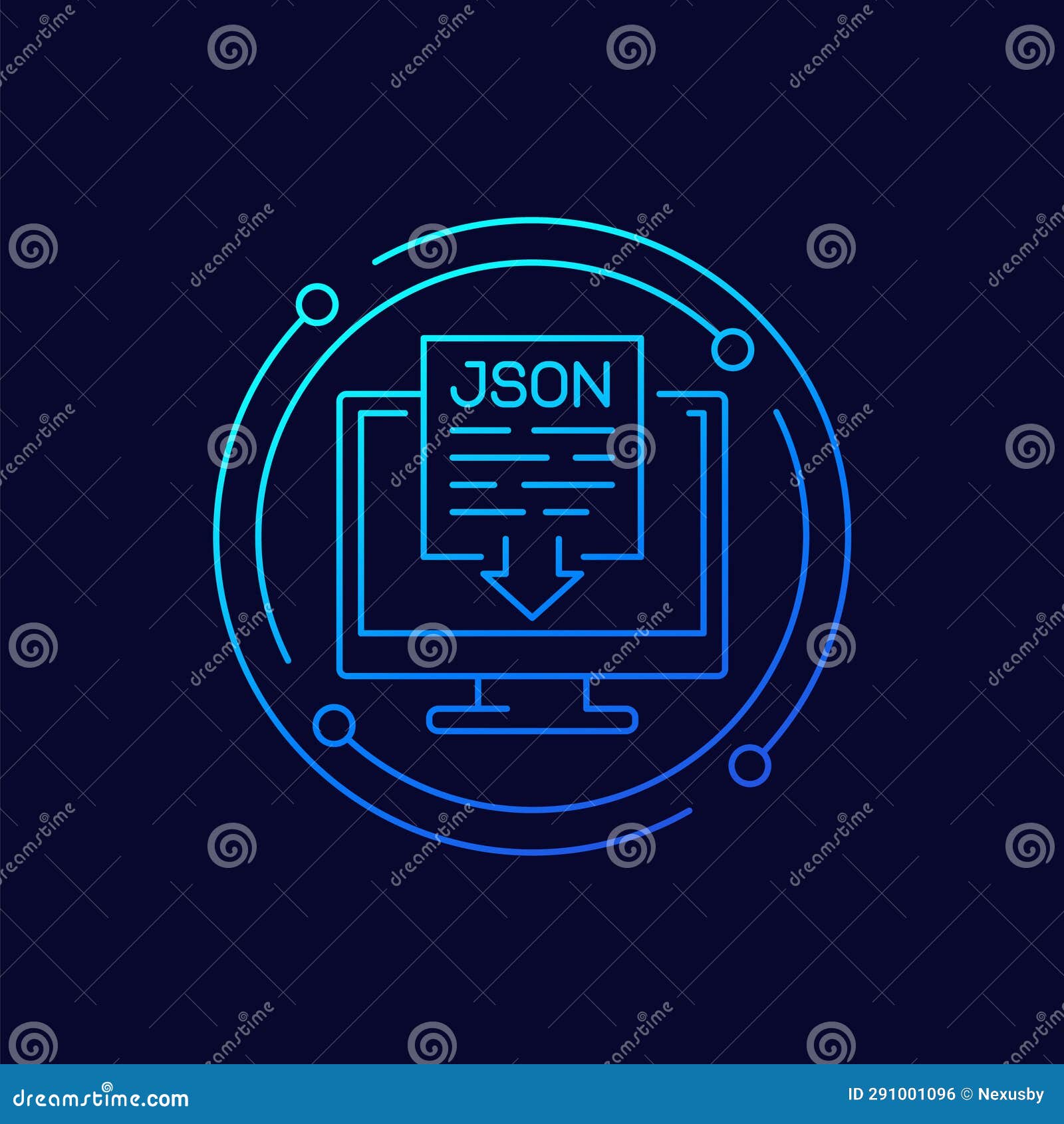 Json File Format Color Darker Flat Icons Cartoon Vector Cartoondealer