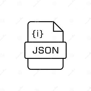JSON File Format Line Icon JavaScript Object Notation JSON Programming Language Extension 