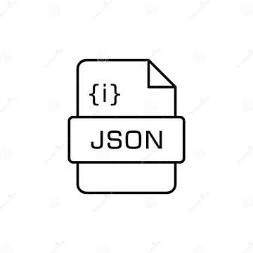 JSON File Format Line Icon. JavaScript Object Notation. JSON ...