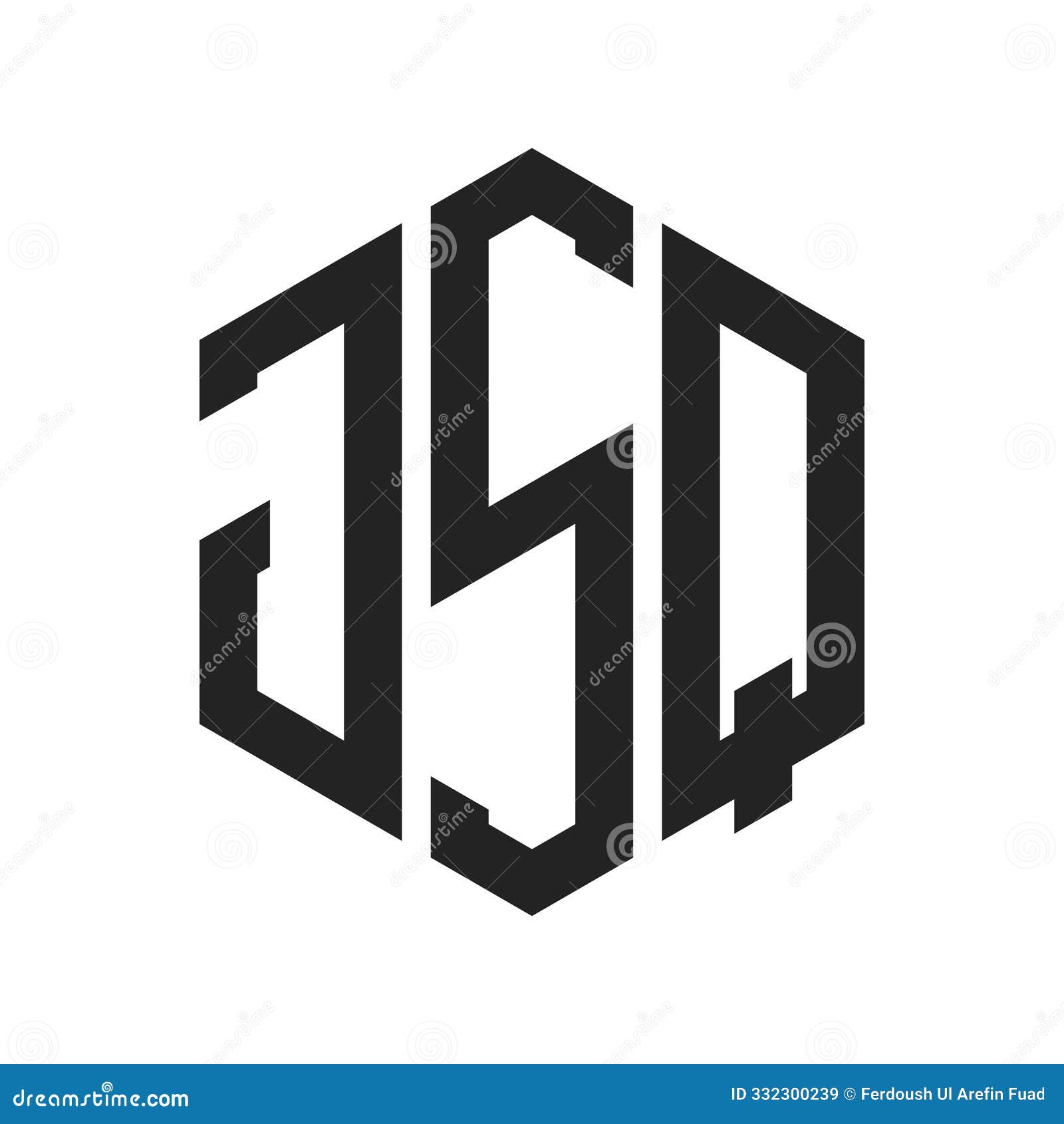 JSQ Logo Design. Initial Letter JSQ Monogram Logo Using Hexagon Shape ...