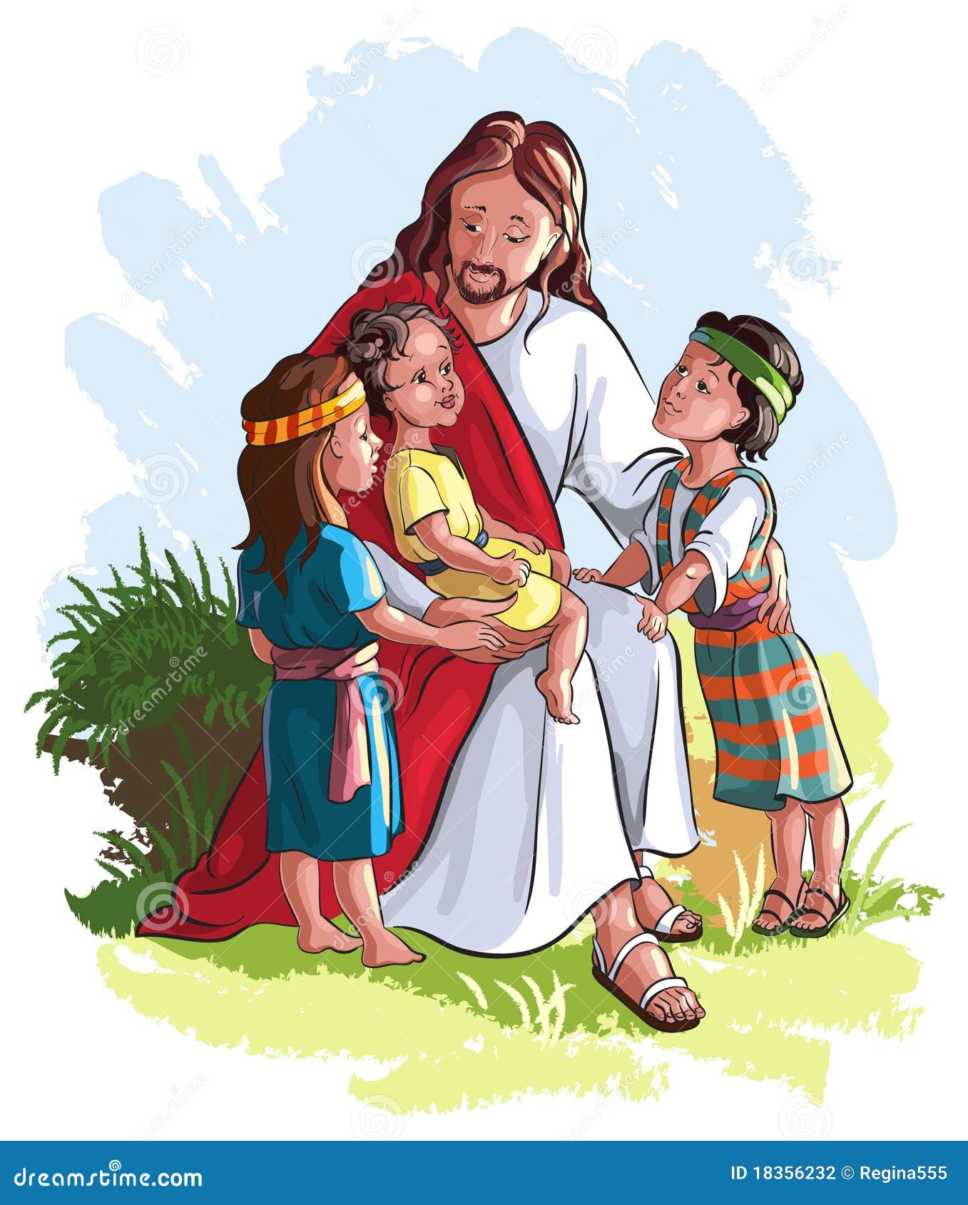 Jésus Avec Des Enfants Photographie stock - Image: 18356232