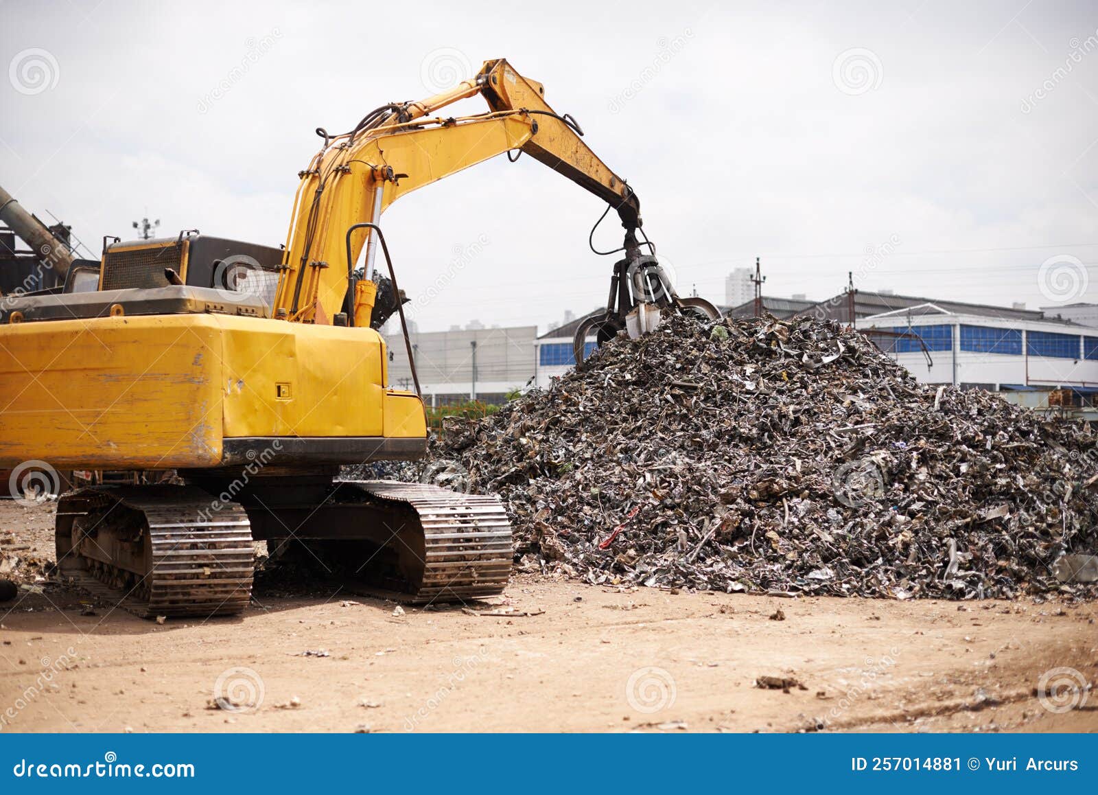 It Jsut Keeps Piling Up. a Crane at Work in a Dumpsite. Stock Image ...