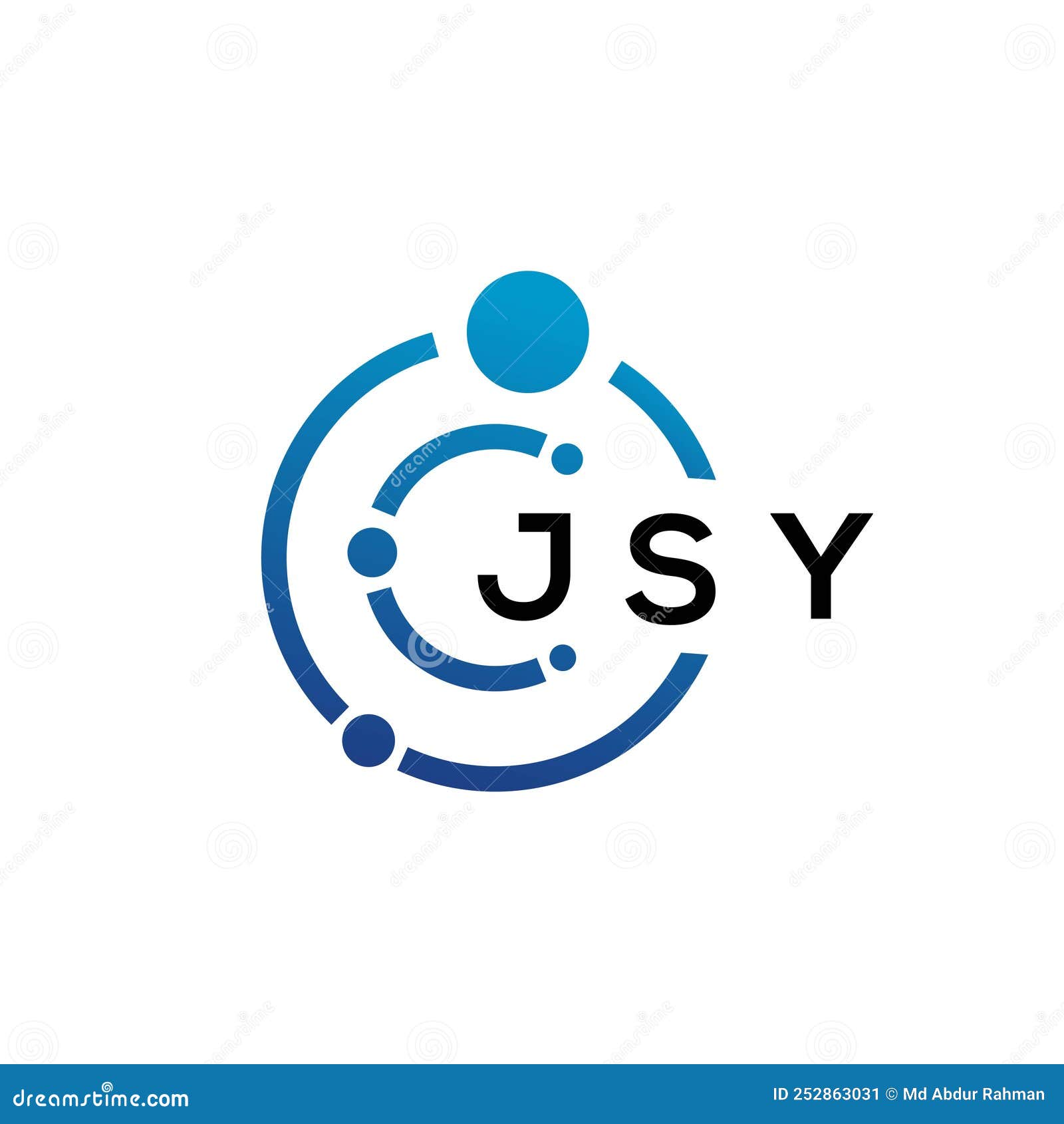JSY Letter Technology Logo Design on White Background. JSY Creative ...