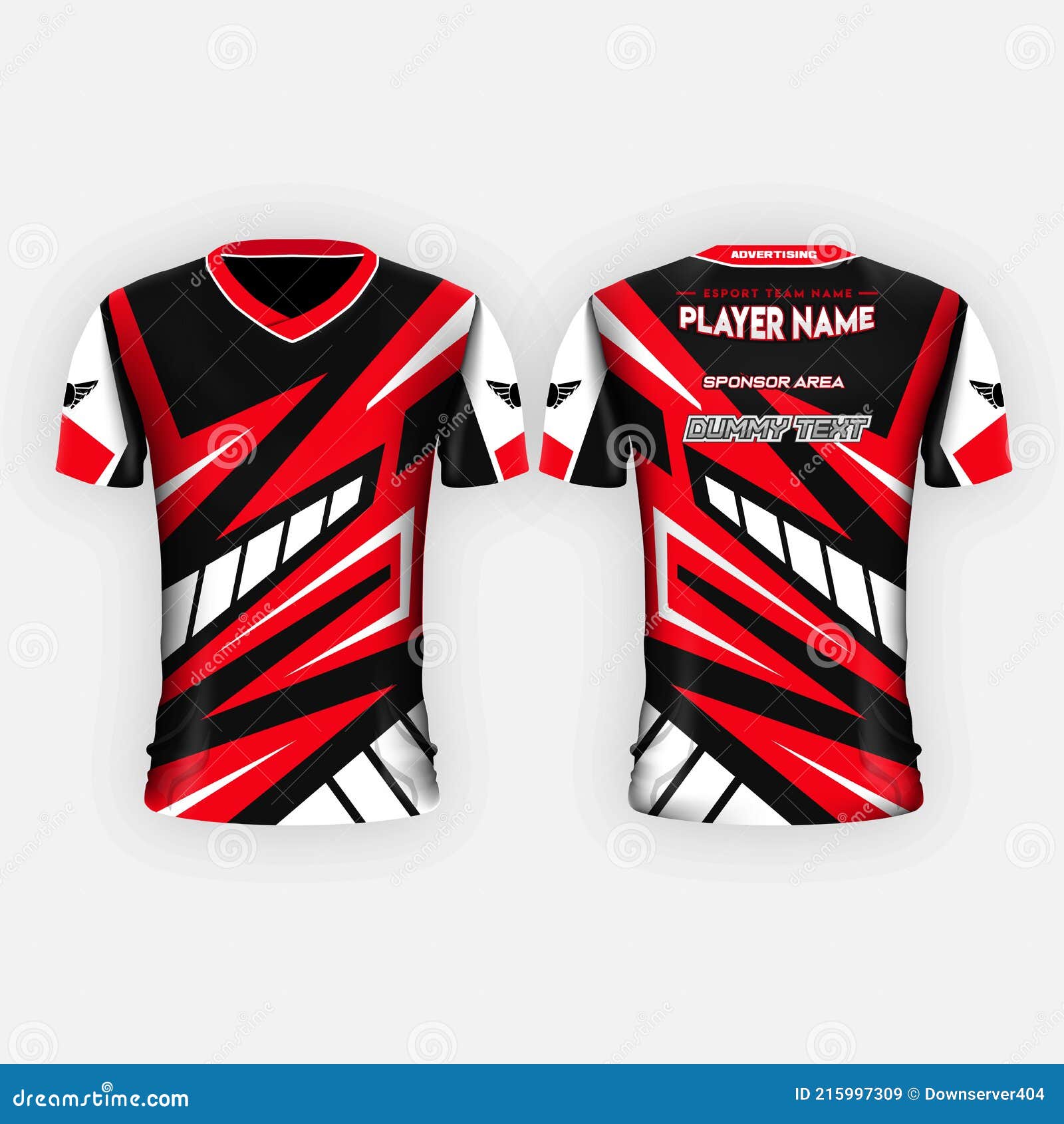 Black, Red and White Abstract T-shirt Design, Jersey Template for ...