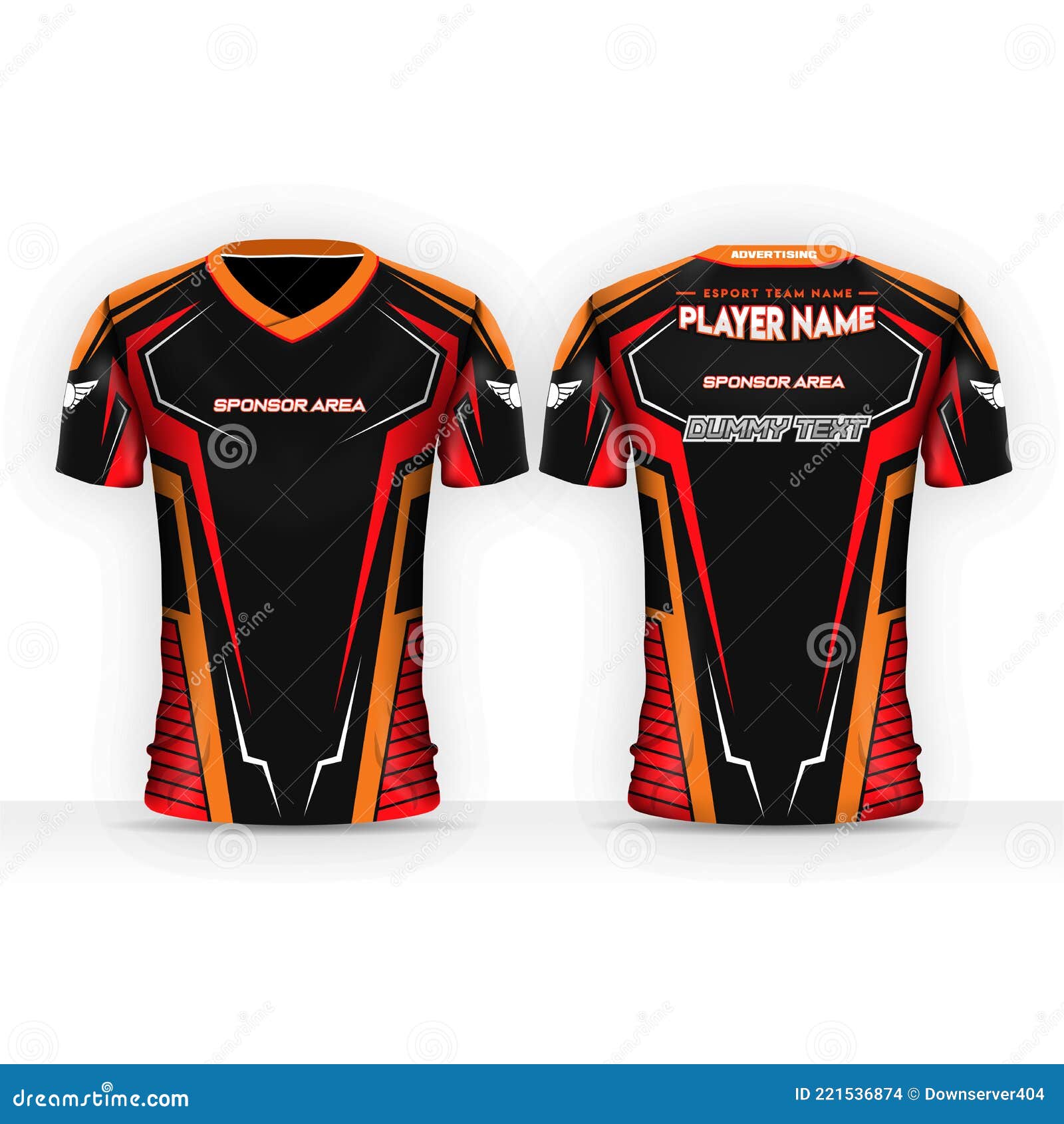 Futuristic Jersey Design Template for E-sport Players with Orange ...