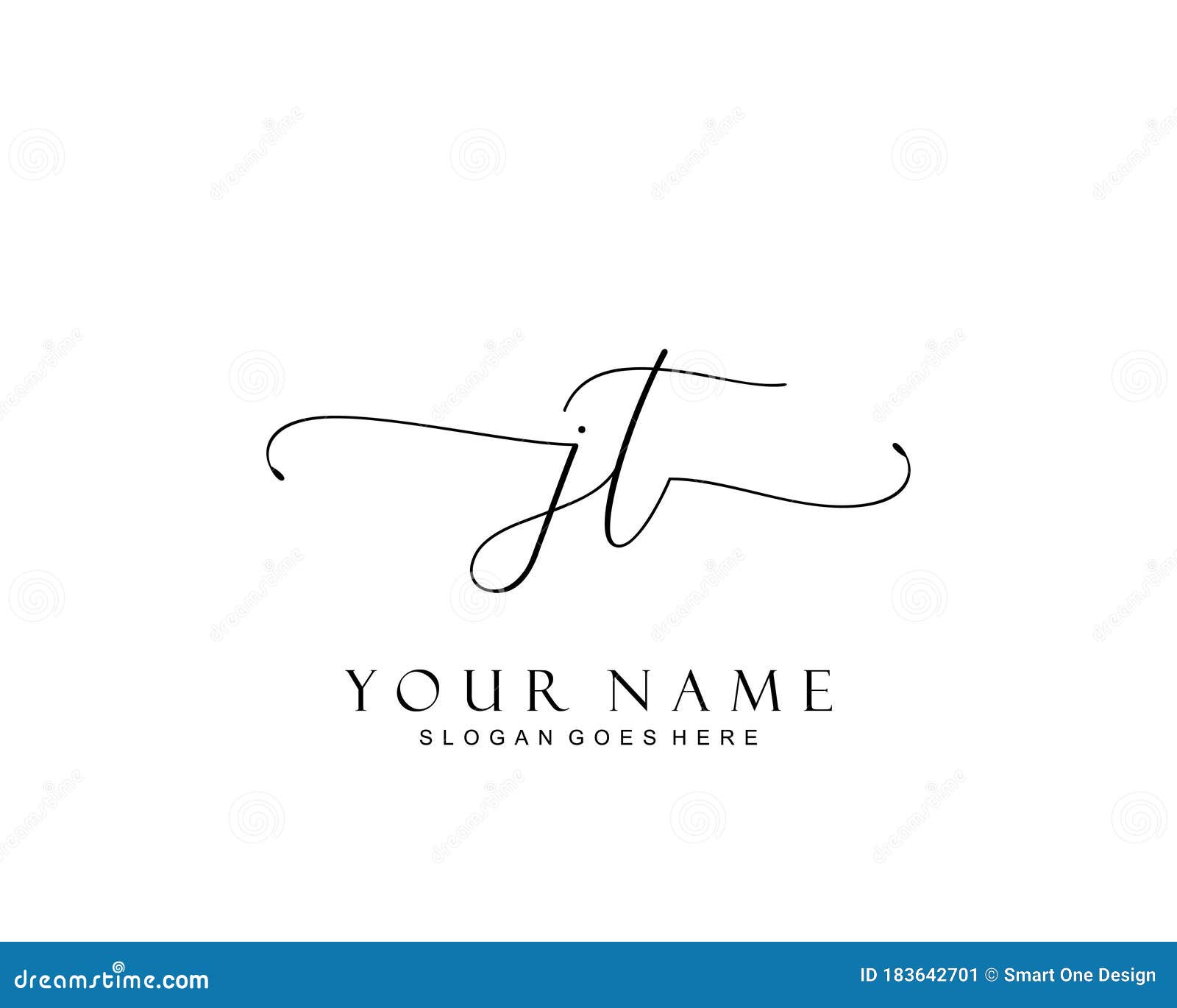 Initial JT Signature Logo Template Vector Stock Vector - Illustration ...